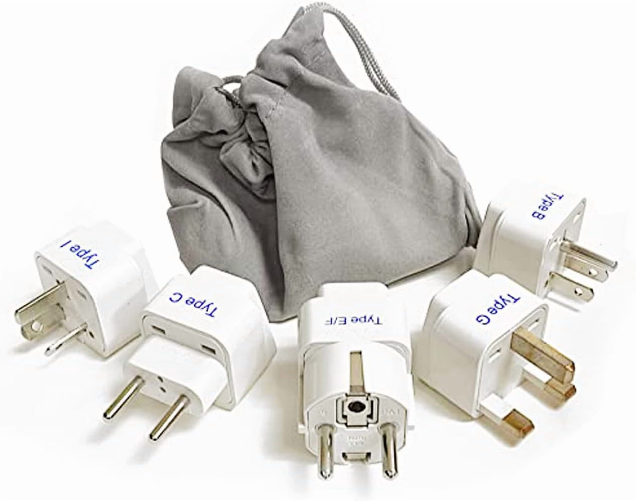 Adapter Plug Set for World Wide International Travel Use - Grounded ...