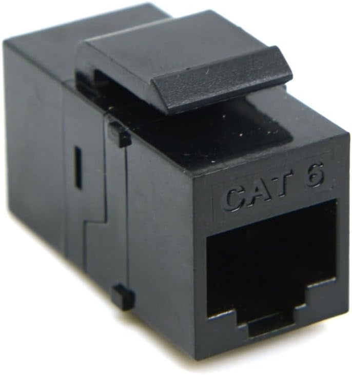 Adapter UTP CAT6 Keystone Coupler RJ45 Female to Female UTP CAT6 Keystone Inline Coupler Black ...