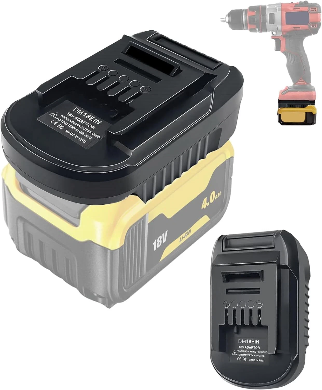 Adapter for Dewalt 18V 20V Li-ion Battery Convert to for Einhell 18V ...