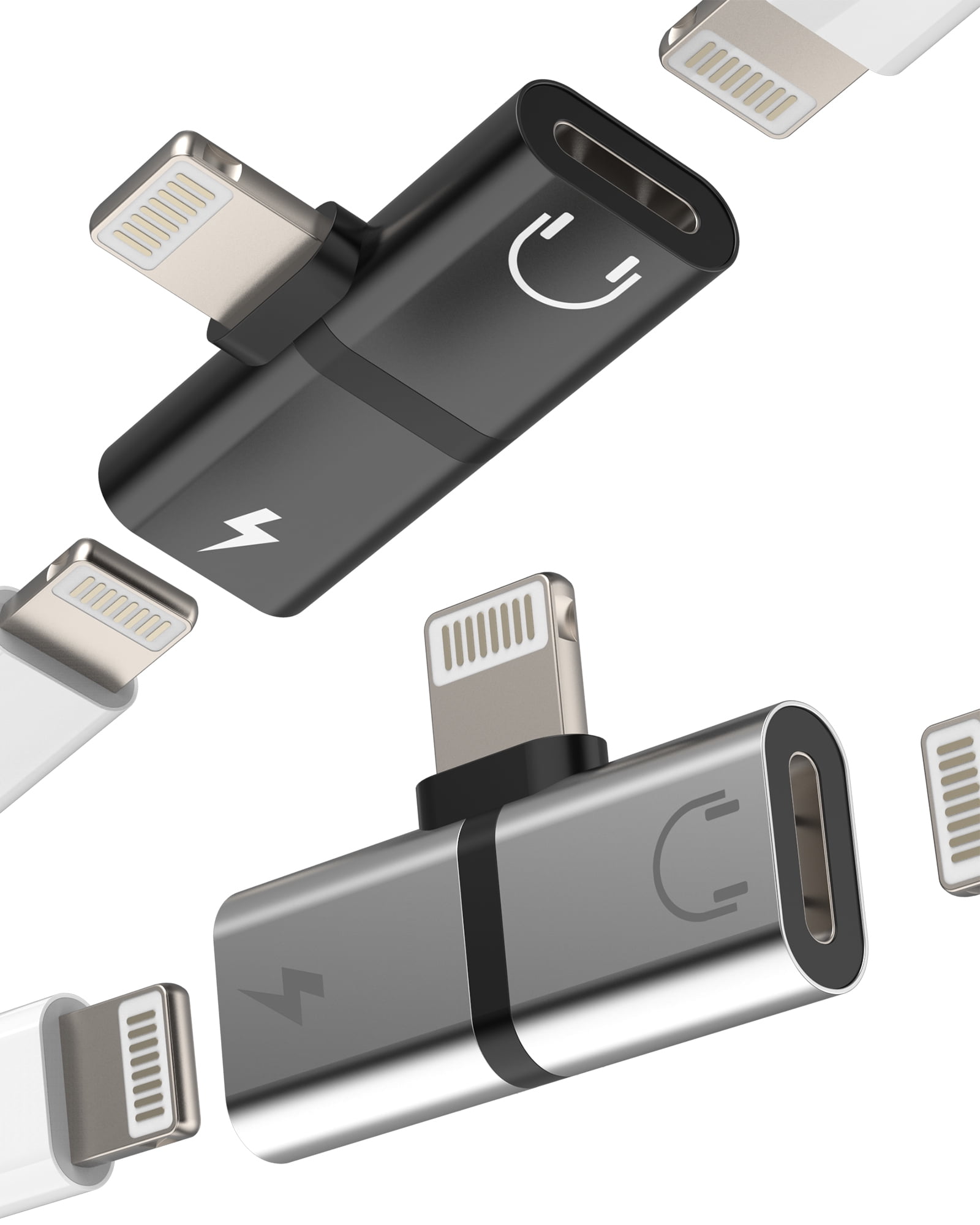 Lightning Headphone Jack Adapter(2 Pack)for iPhone 14 13 Pro Dual Port ...