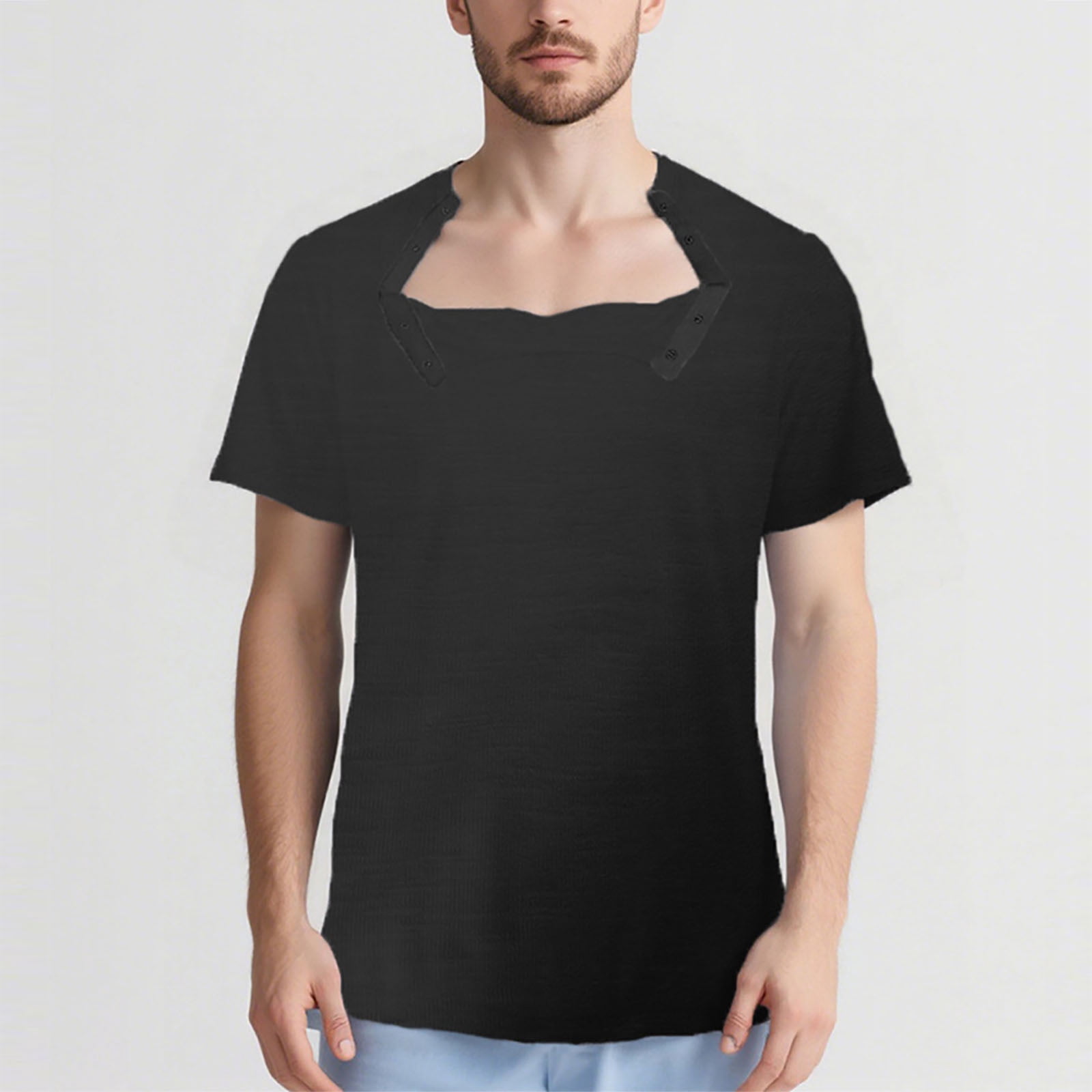 Adaptive Clothing for Men, Post Surgery Shirt with Side Opening Buttons ...