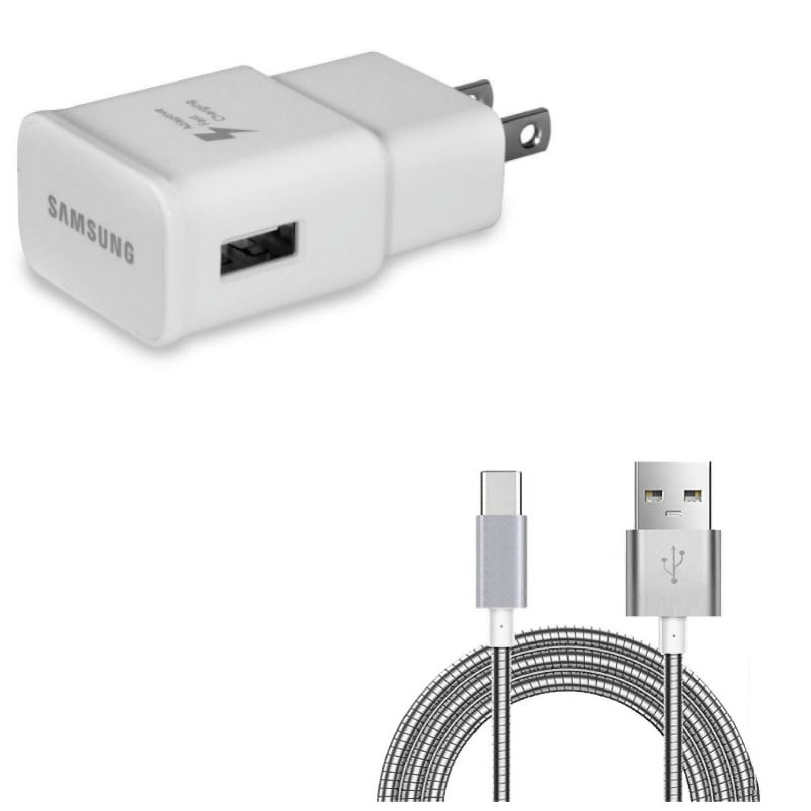 Adaptive Fast OEM Home Charger w 6ft Metal USB Cable for Samsung Galaxy ...