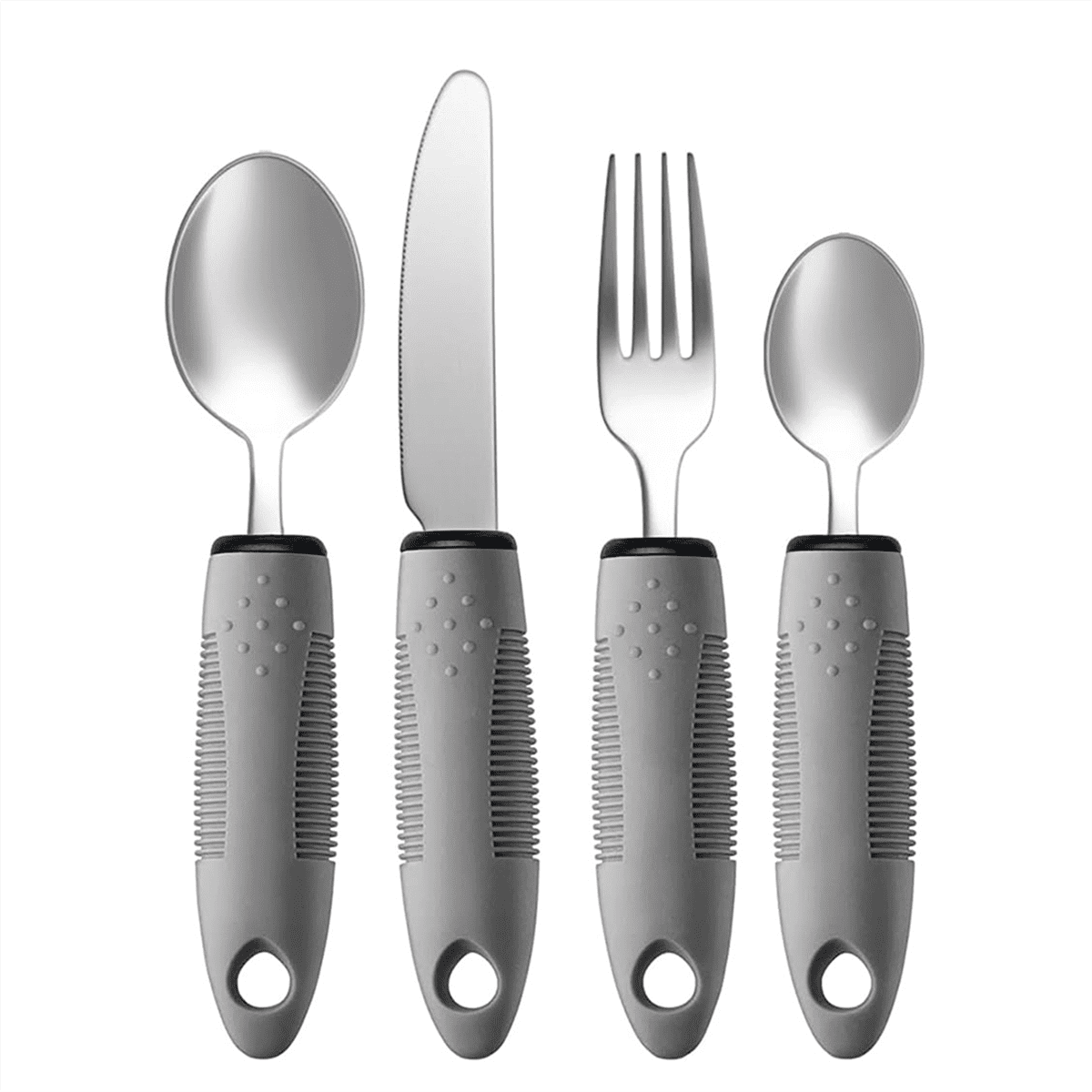 Adaptive Utensils Set, 4pcs for Hand Tremors,Elderly, Arthritis ...
