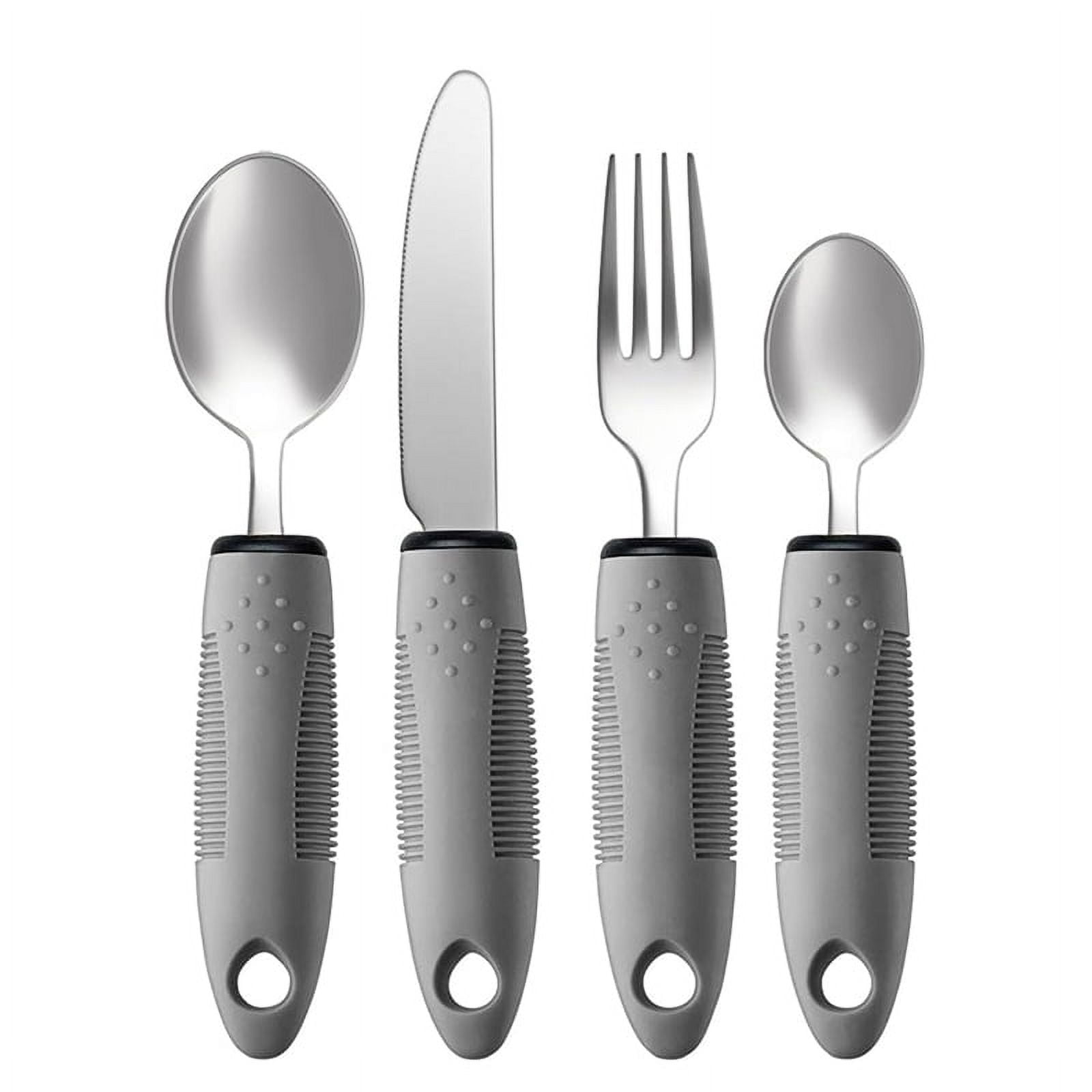 Adaptive Utensils Set, 4pcs for Hand Tremors,Elderly, Arthritis ...