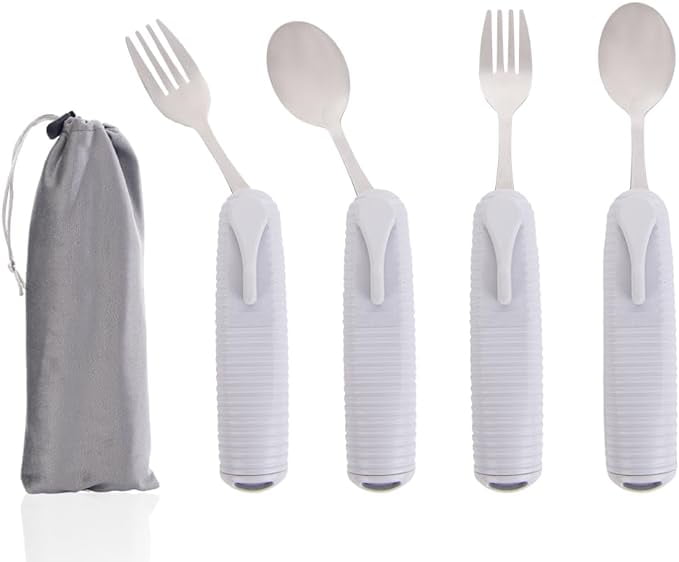 Adaptive Utensils Set, Angle Adjustable Arthritis Aid Silverware for Parkinsons, Hand Tremors ...
