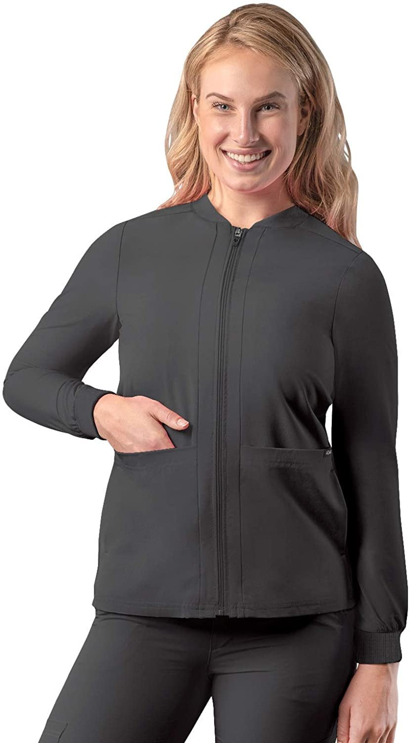 Adar Addition Scrubs For Women - Zippered Bomber Scrub Jacket - Walmart.com