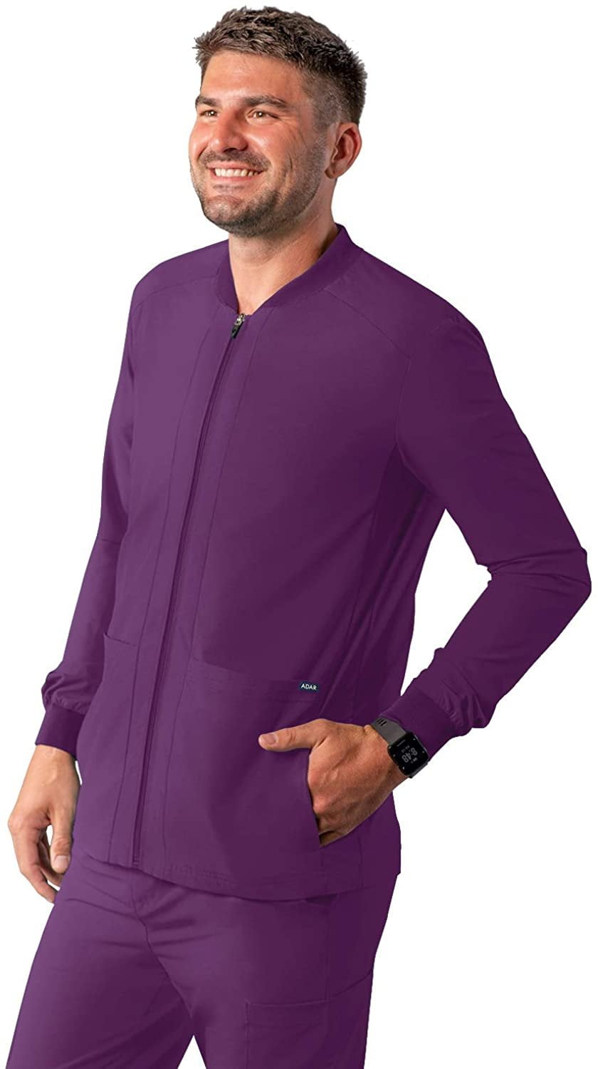 Adar Addition Scrubs for Men - Zippered Bomber Scrub Jacket - A6206 ...