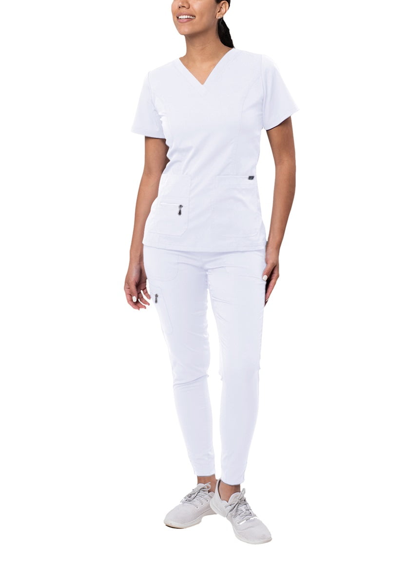 Adar Pro Flawless Plus Scrub Set For Women - Elevated V-Neck Top ...