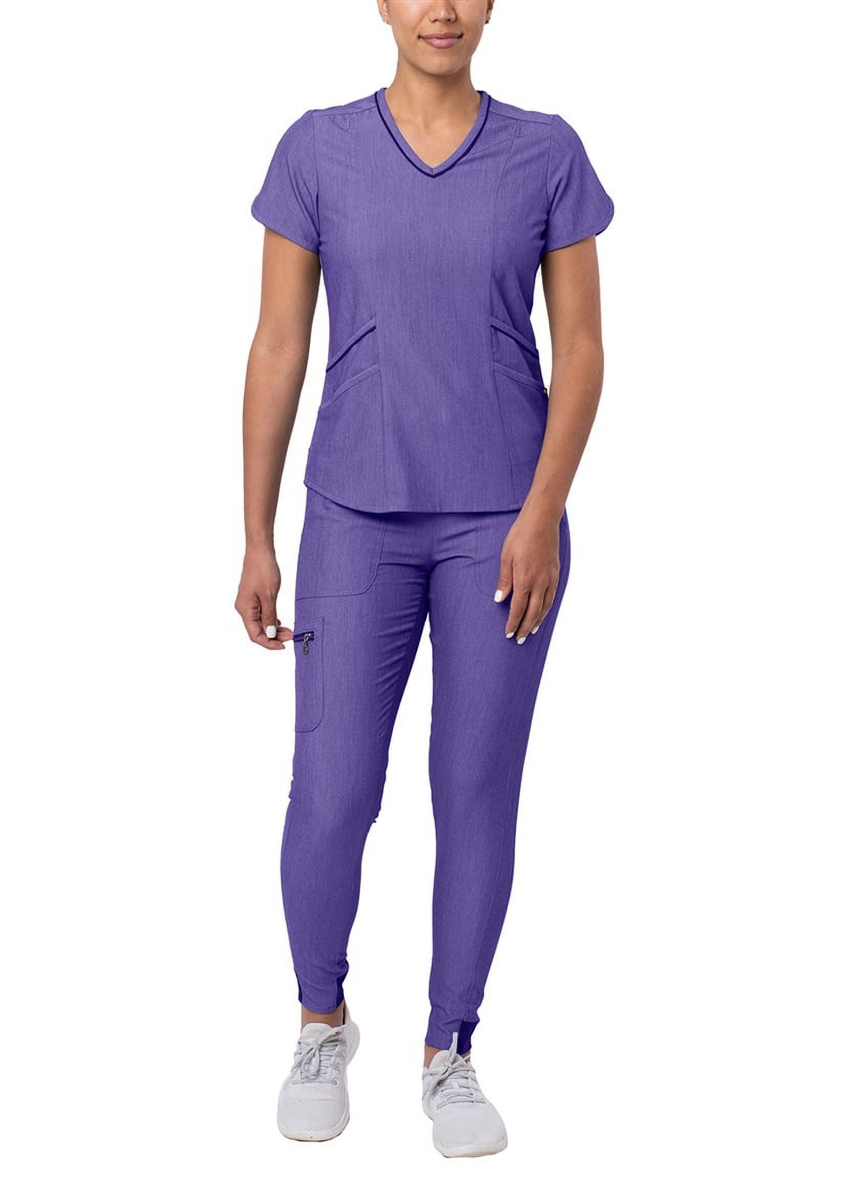 Adar Pro Modern Athletic Scrub Set For Women - Modern V-Neck Scrub Top ...