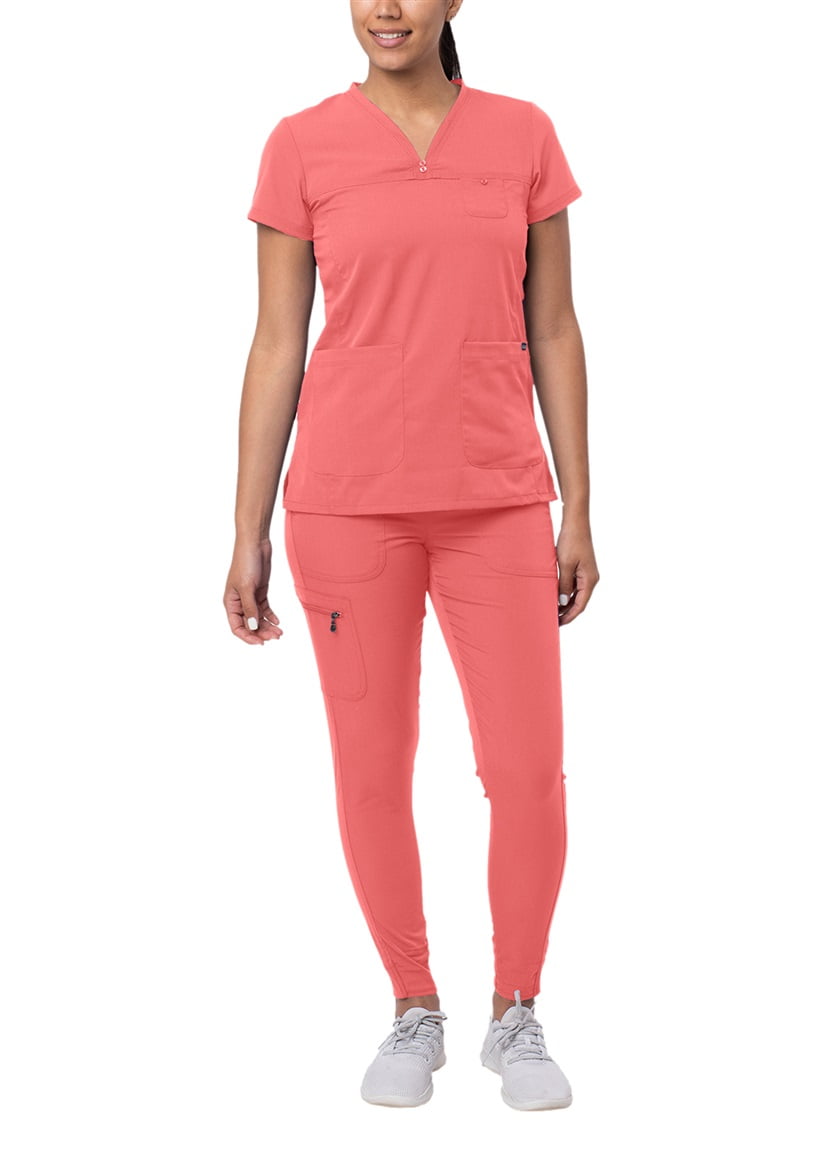 Adar Pro Movement Booster Scrub Set For Women - Sweetheart V-Neck Scrub ...
