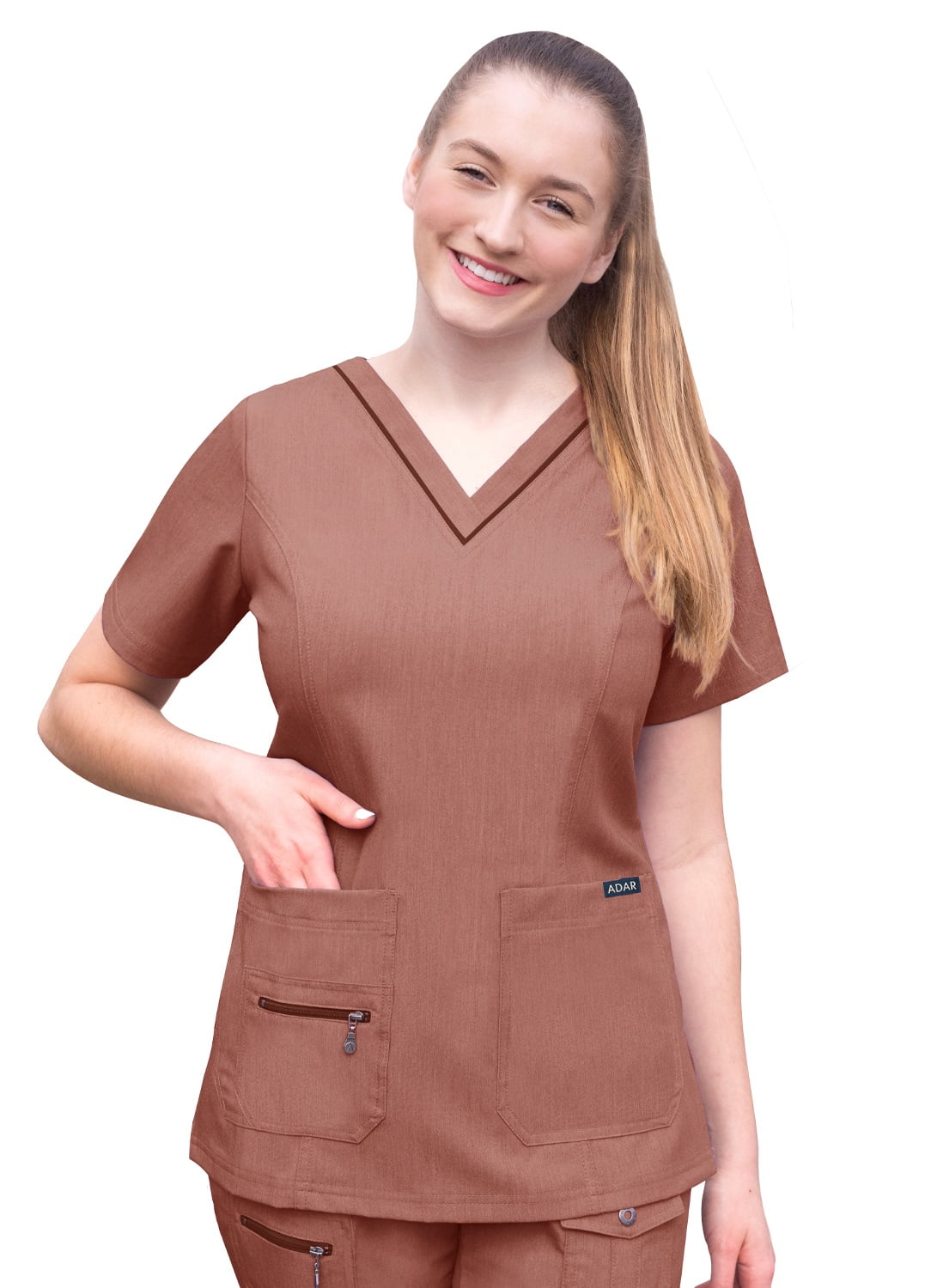 Adar Pro Scrubs For Women - Elevated V-Neck Scrub Top - Walmart.com
