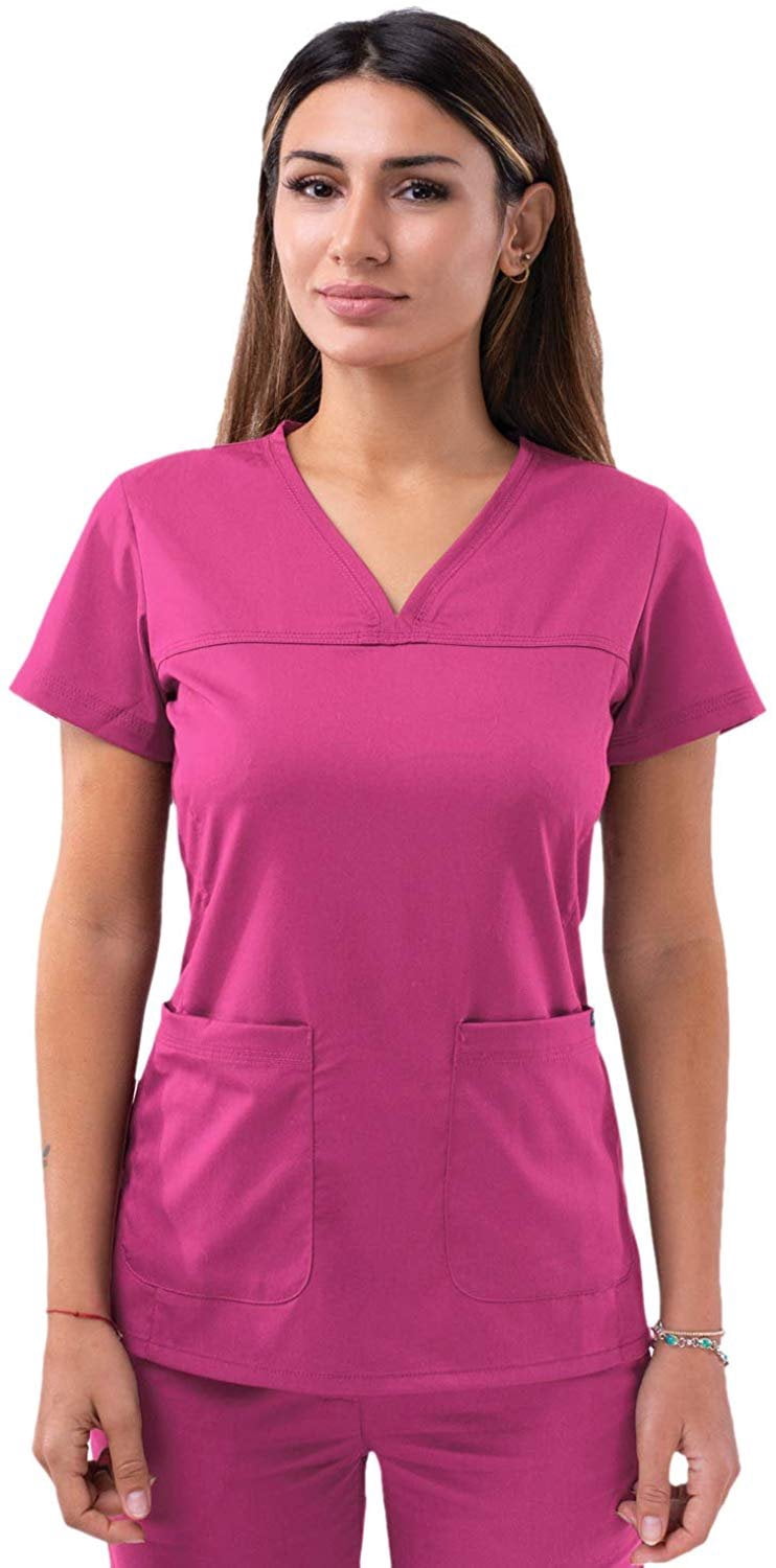 Adar Pro Scrubs For Women - Sweetheart V-Neck Scrub Top - Walmart.com