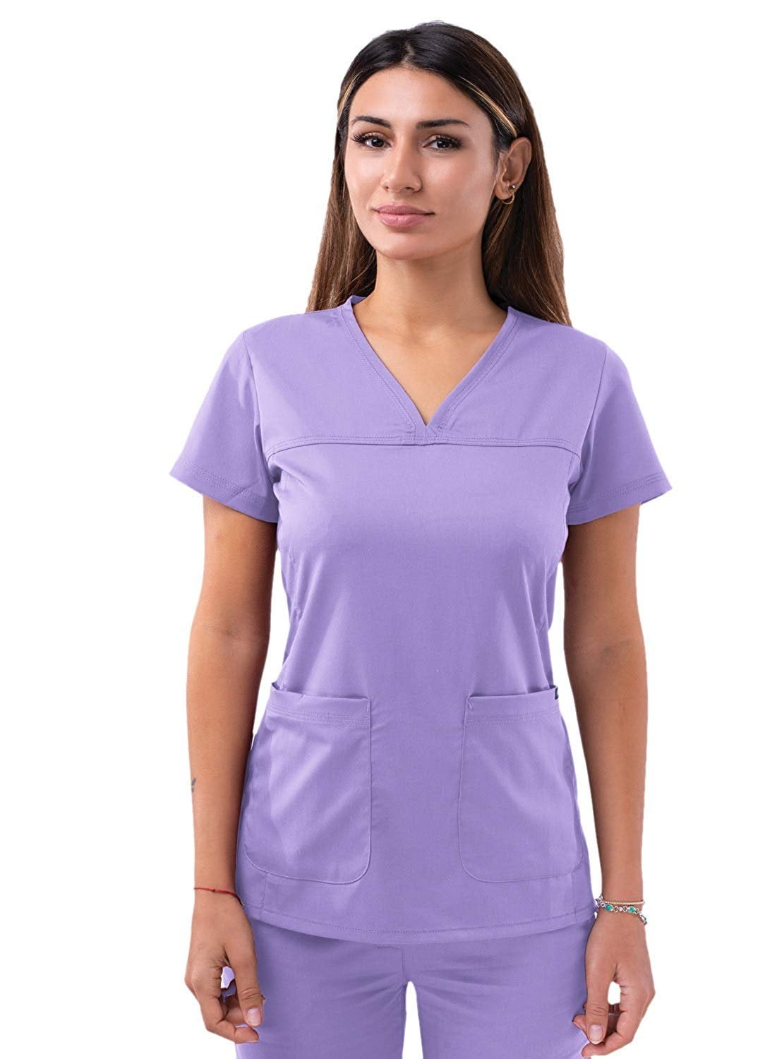 Adar Pro Scrubs For Women - Sweetheart V-Neck Scrub Top - Walmart.com