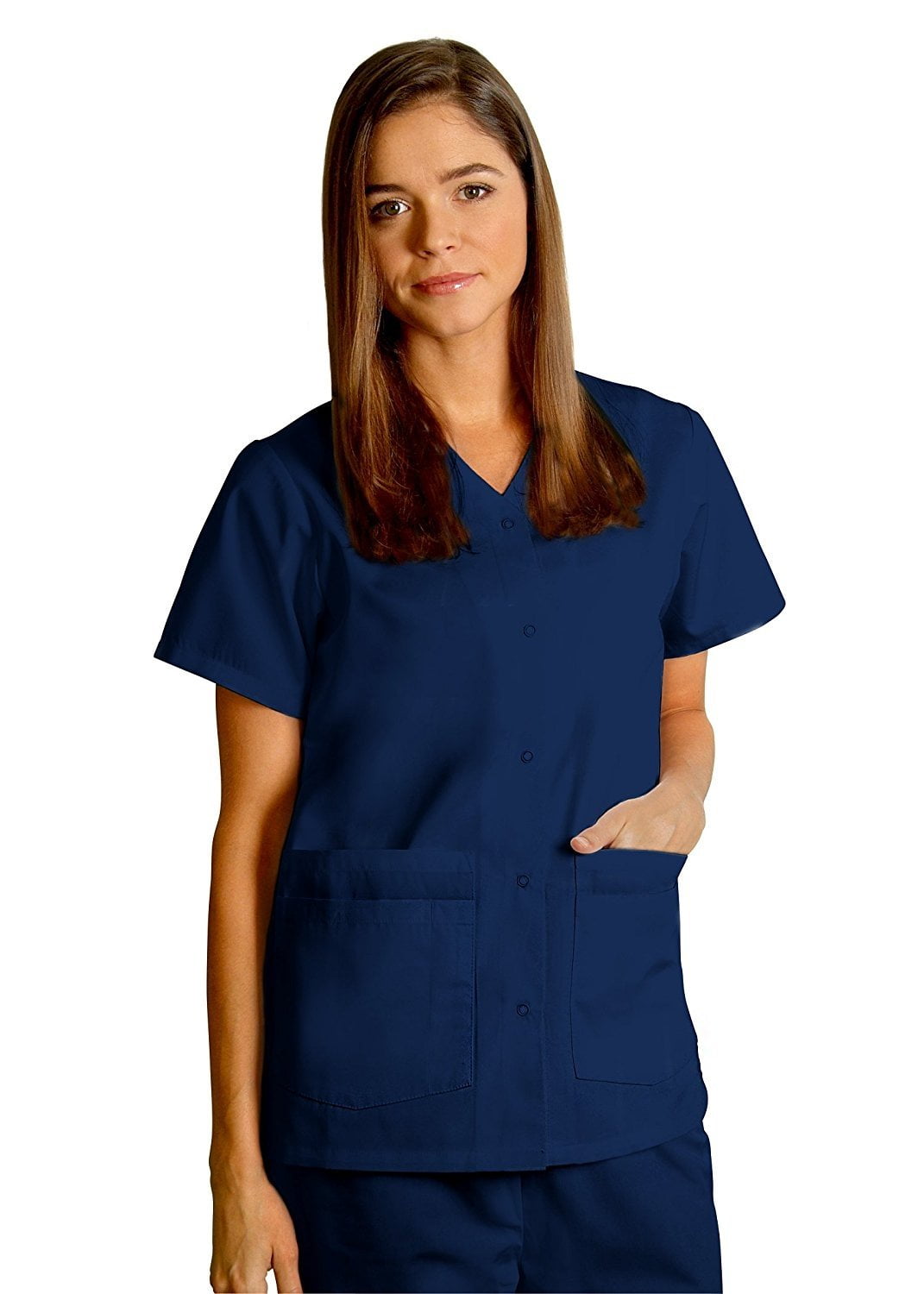 Adar Universal Scrubs For Women - Snap Front Scrub Top - Walmart.com