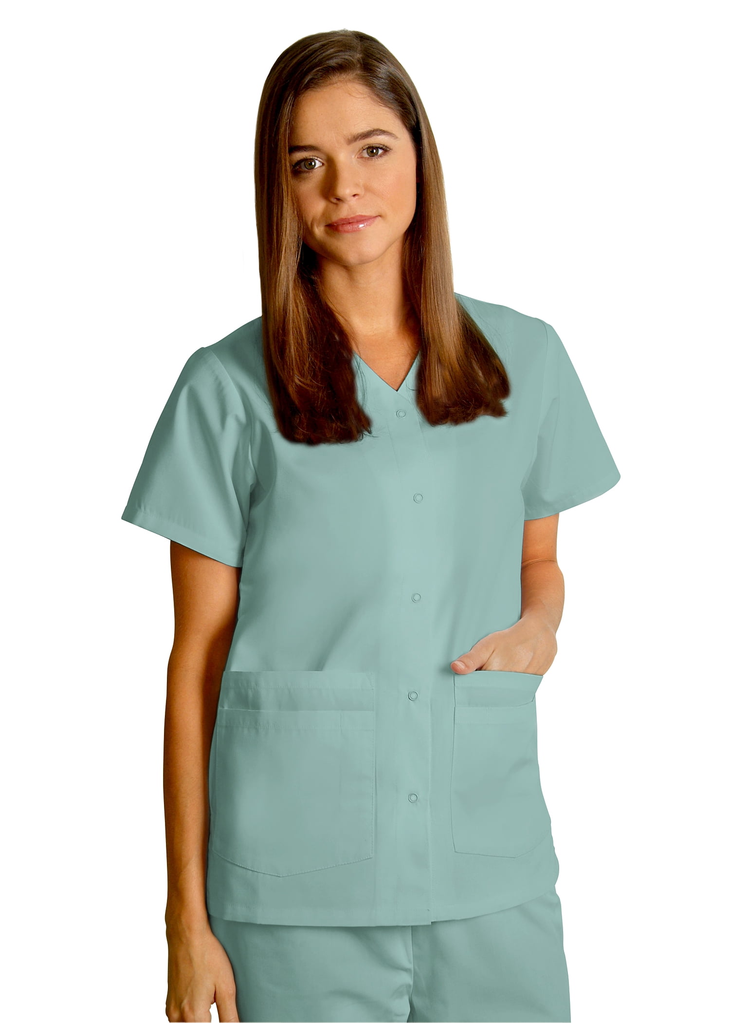 Adar Universal Double Pocket Snap Front Top - Walmart.com