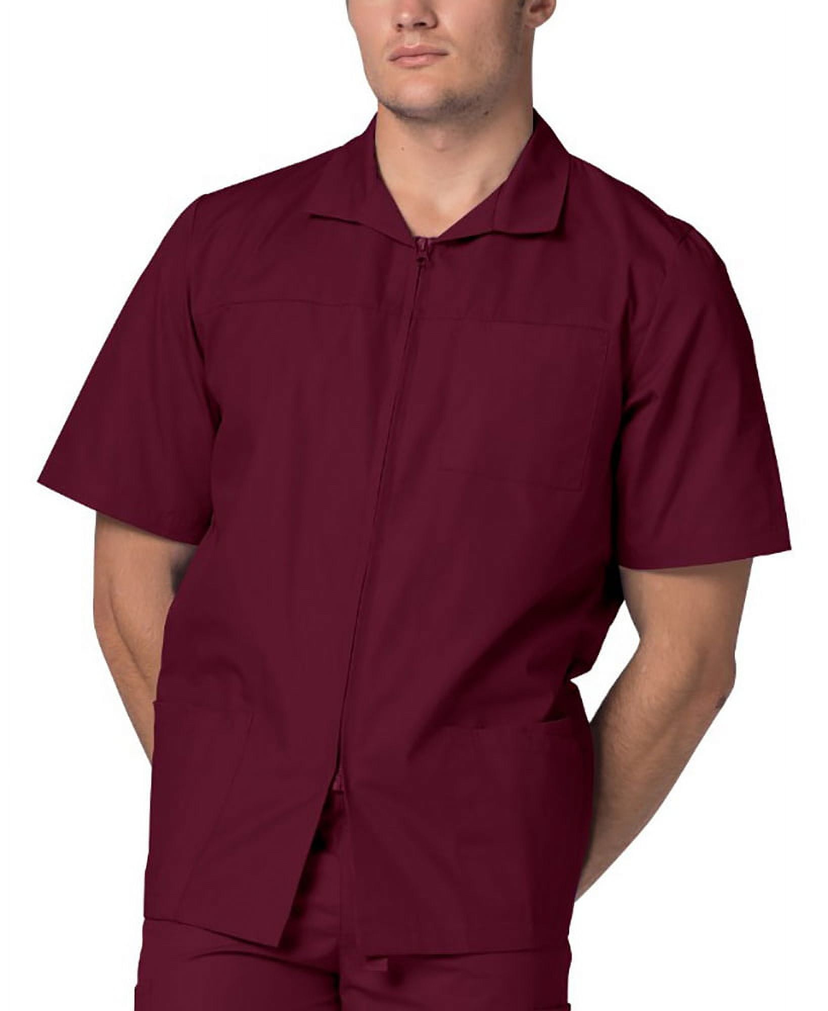 Adar Universal Scrubs For Men - Zippered Short Sleeved Scrub Jacket ...