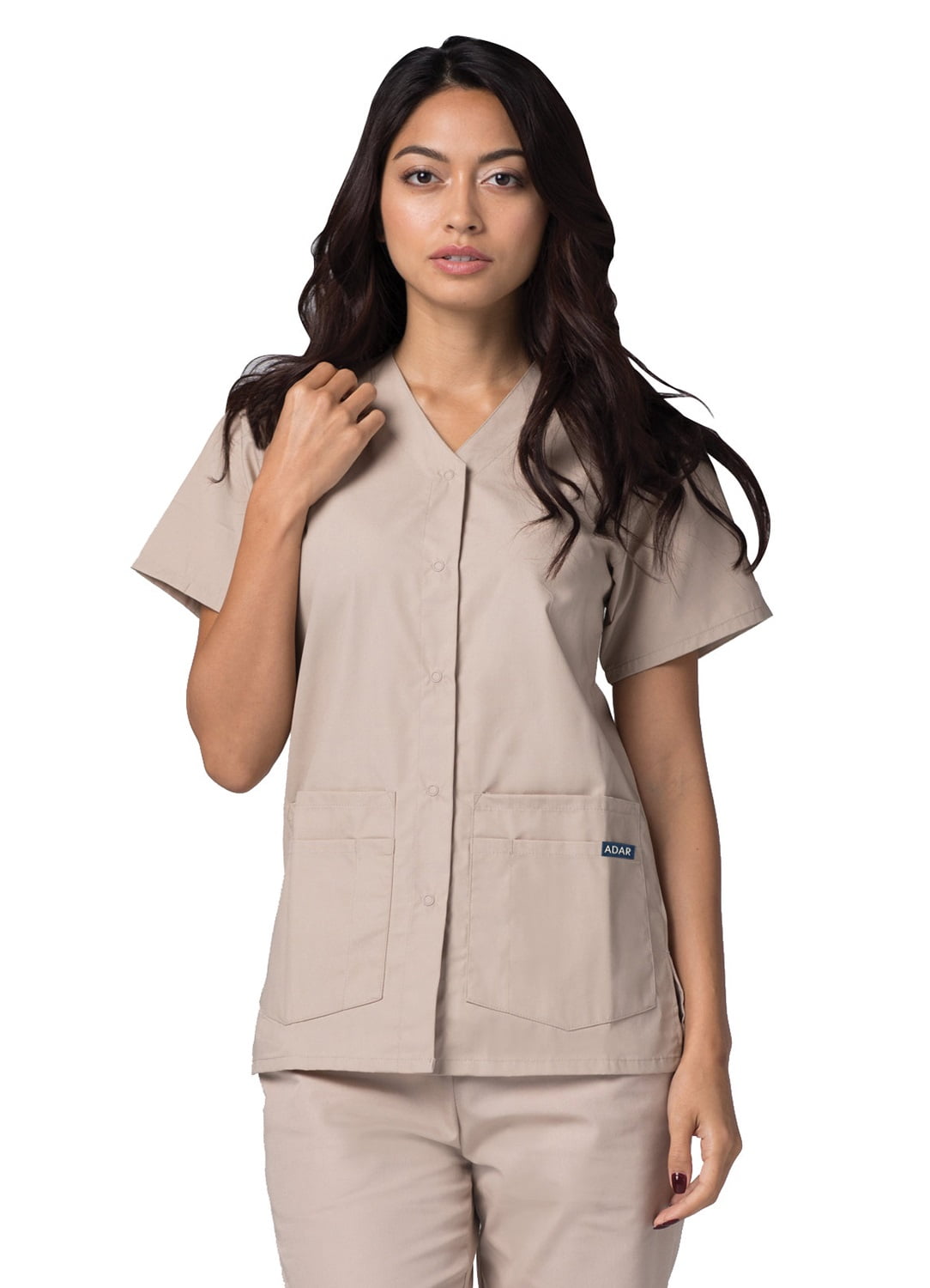 Adar Universal Scrubs For Women - Snap Front Scrub Top - Walmart.com