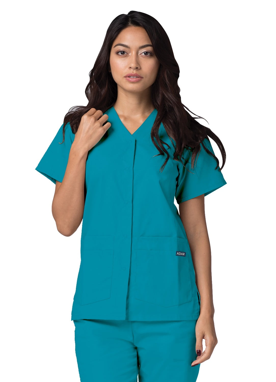 Adar Universal Scrubs For Women - Snap Front Scrub Top - Walmart.com