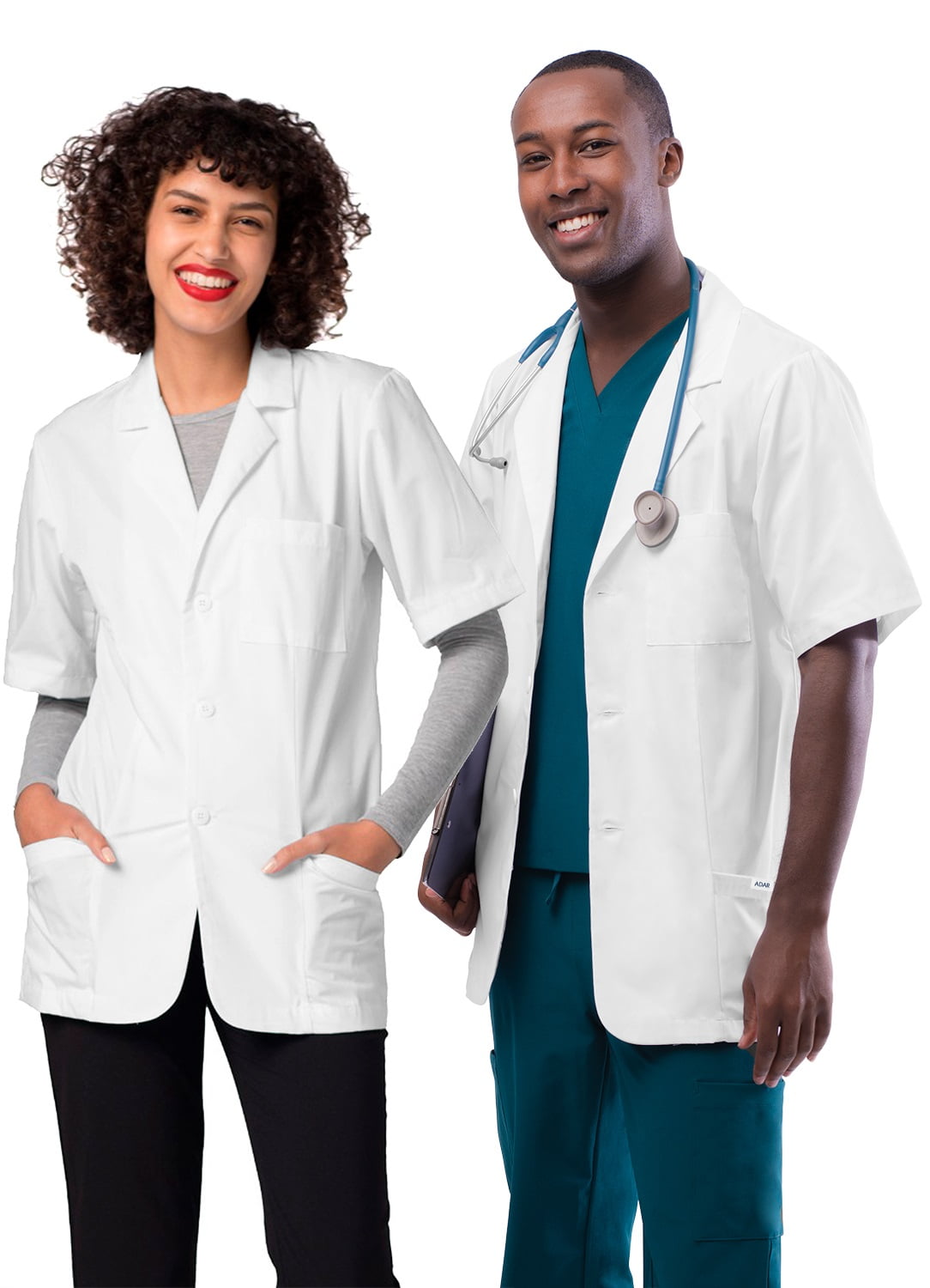 Adar Universal Unisex Lab Coats - Short Sleeve 31" Consultation Lab ...