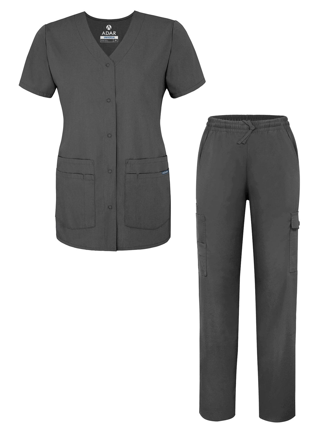 Adar Universal Women's Scrub Set – Snap Front Scrub Top and Multi ...
