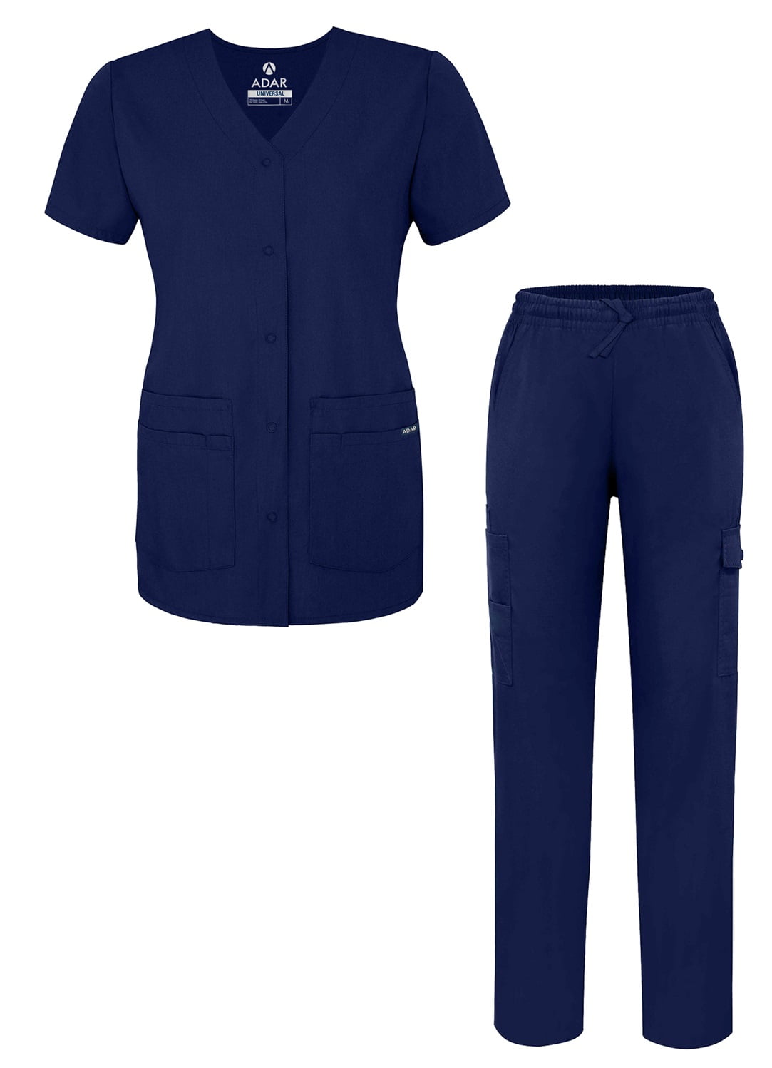 Adar Universal Women's Scrub Set – Snap Front Scrub Top and Multi ...
