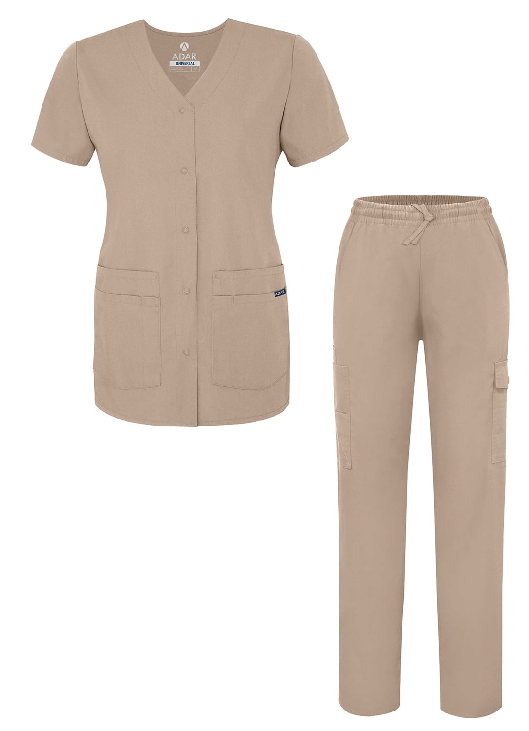 Adar Universal Women's Scrub Set – Snap Front Scrub Top and Multi ...
