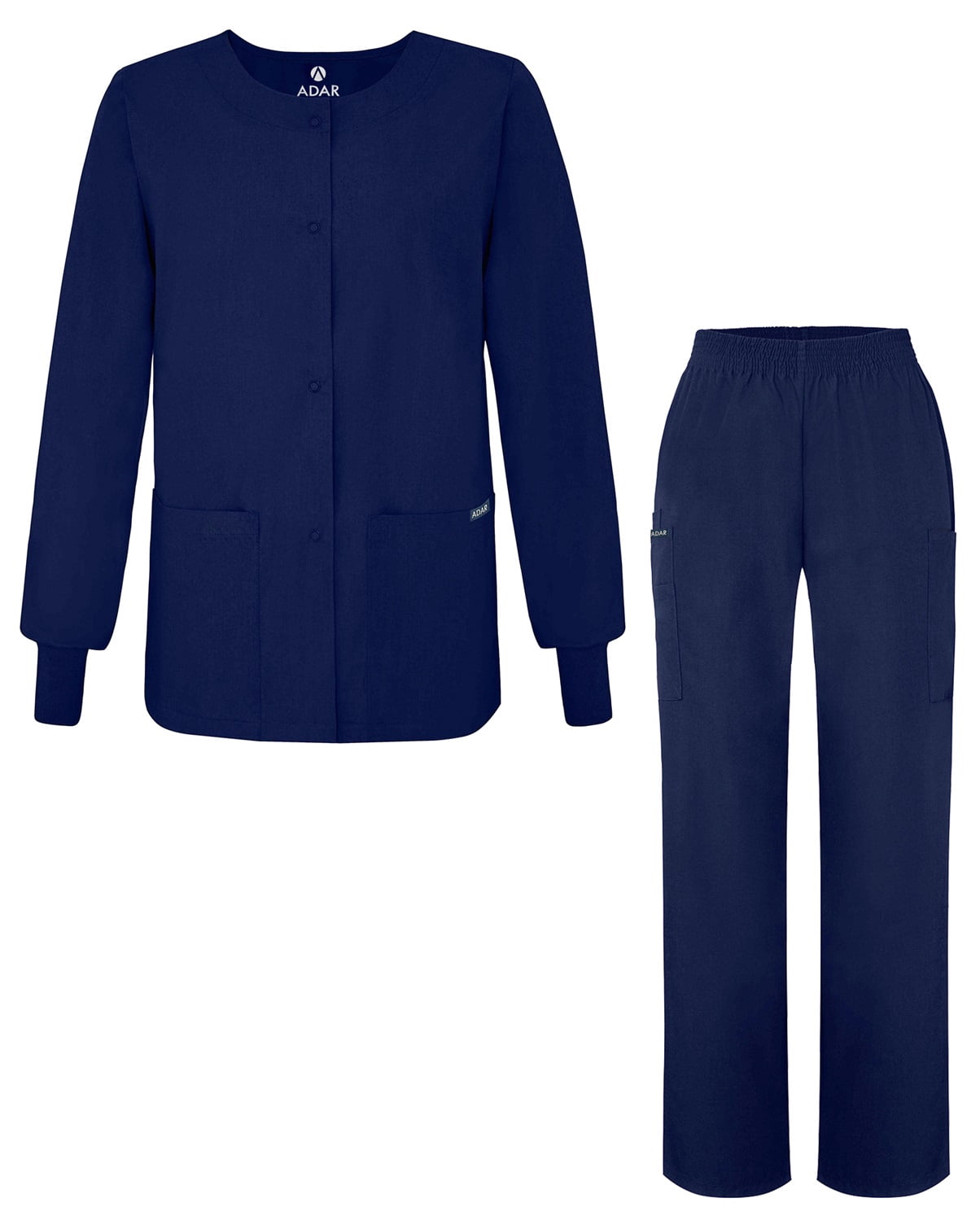 Adar Universal Women's Scrub Set - Warm-Up Scrub Jacket and Elastic ...