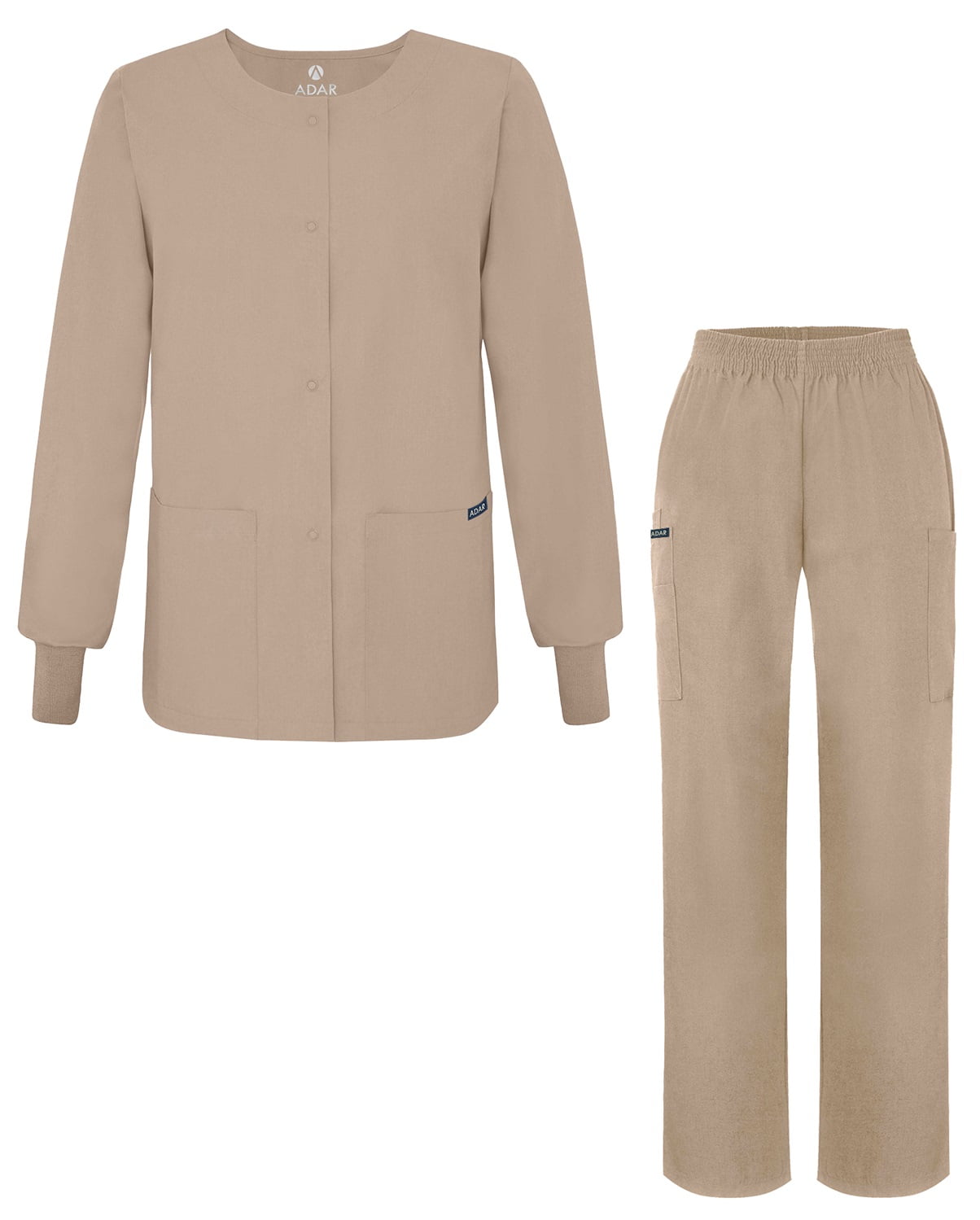 Adar Universal Women's Scrub Set - Warm-Up Scrub Jacket and Elastic ...