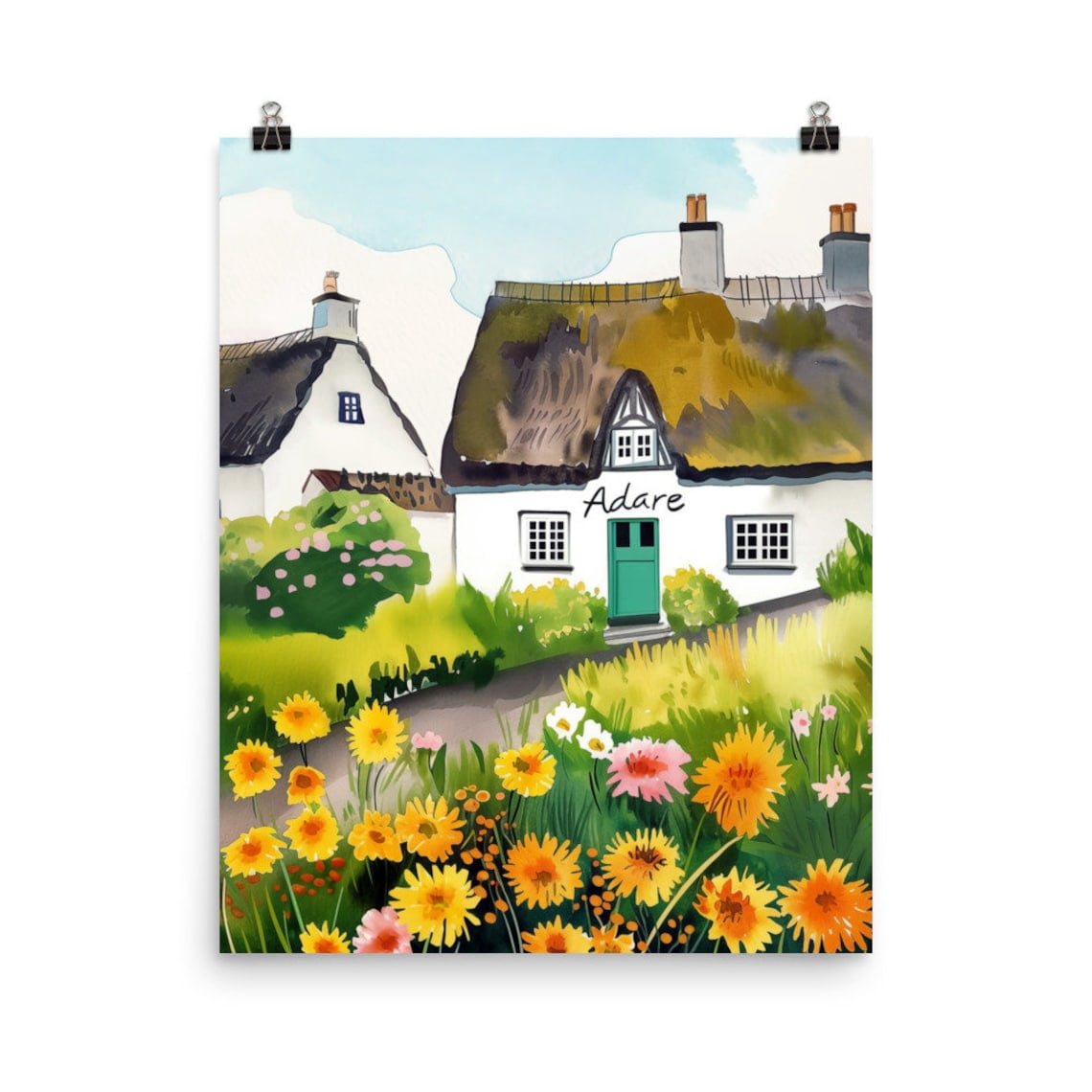 Adare Ireland Thatched Cottage Wall Art Countryside Landscape Irish ...