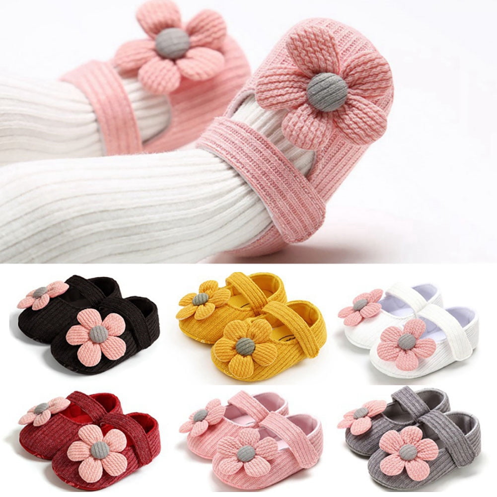 Adarl Newborn Baby Soft Sole Flowers Crib Shoes Anti-slip Prewalker 0 ...