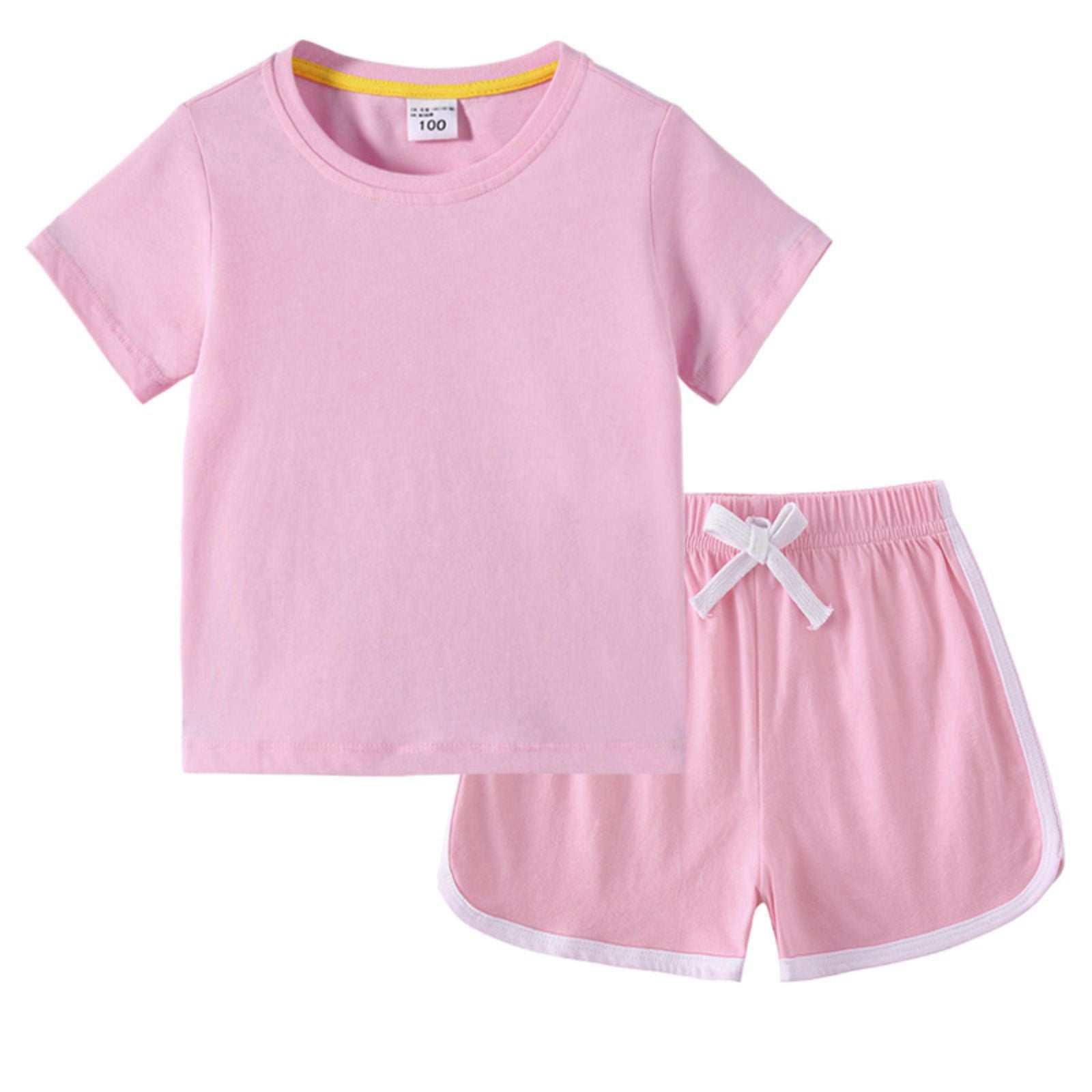 Adarl Toddler Girl Boy Summer Clothes Outfits Cotton Breathable Solid ...