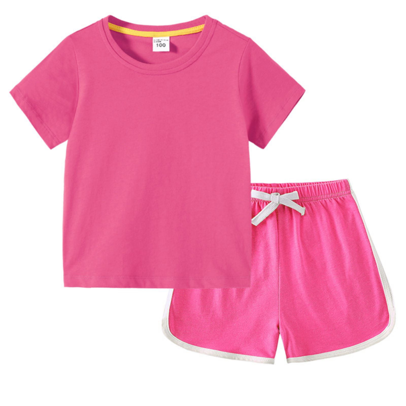 Adarl Toddler Girl Boy Summer Clothes Outfits Cotton Breathable Solid ...