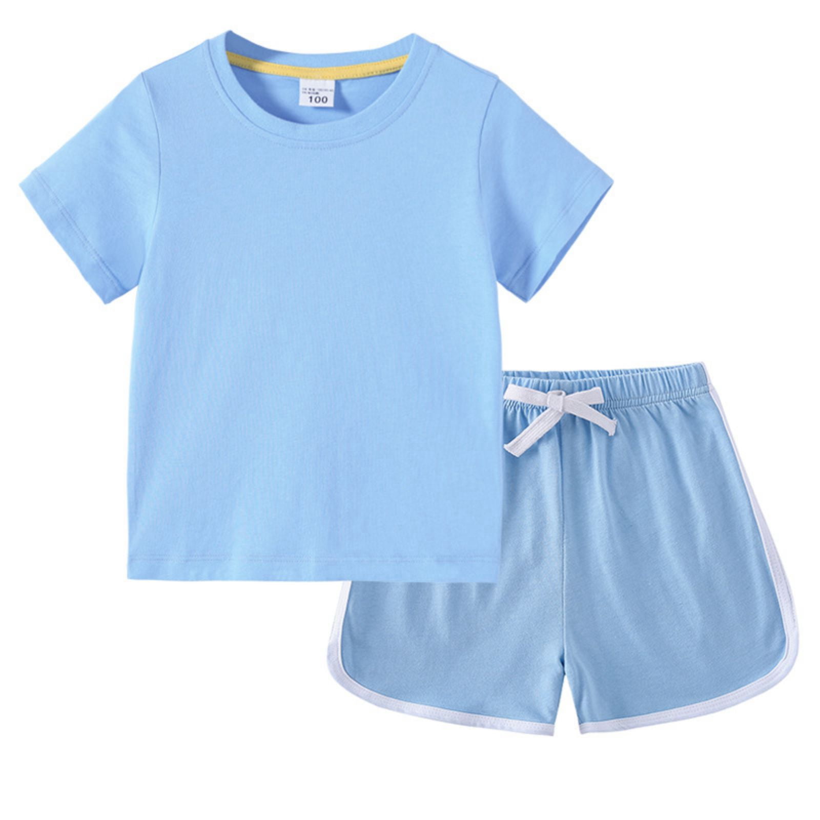 Adarl Toddler Girl Boy Summer Clothes Outfits Cotton Breathable Solid ...