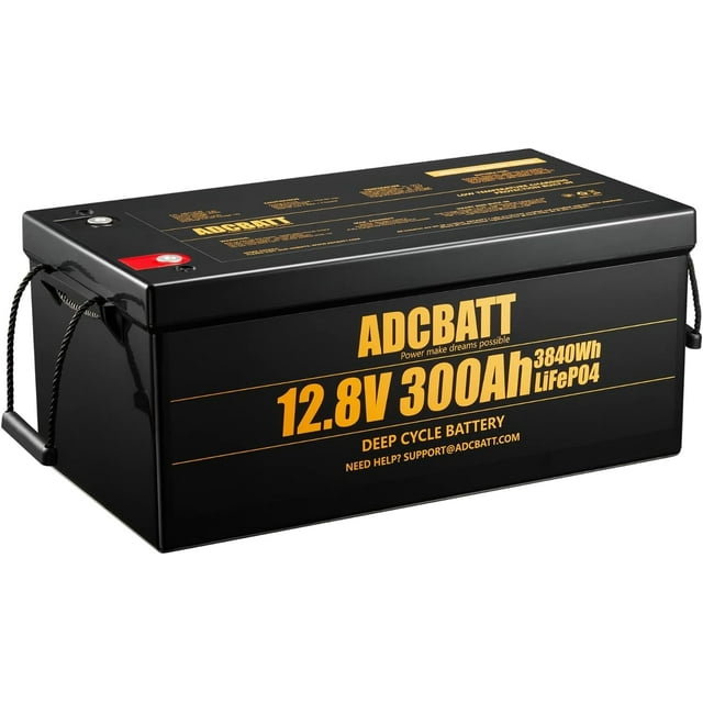 Adcbatt 12V 300Ah Lithium LiFePO4 Battery with Low Temp Charge Cut-off ...
