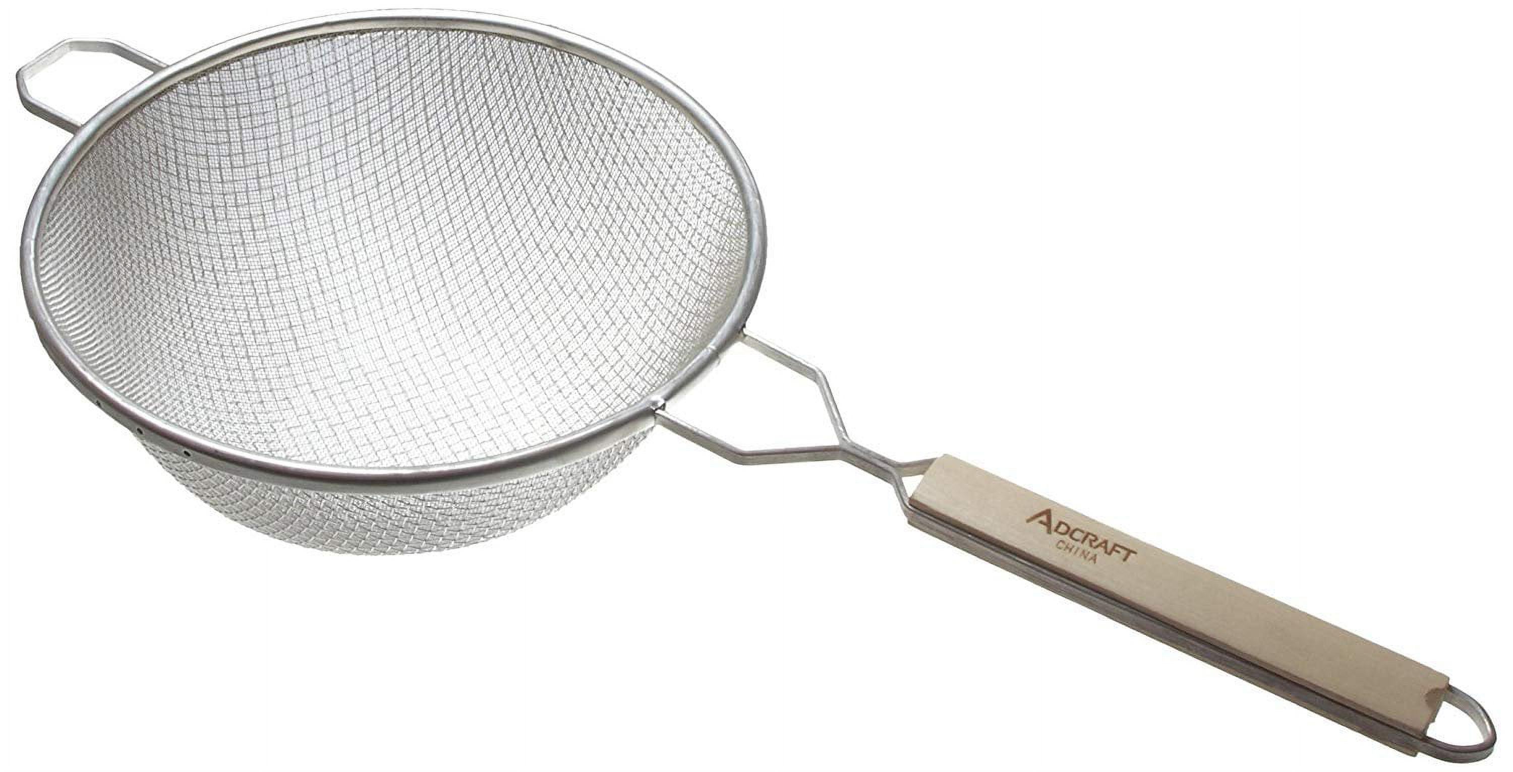 Adcraft DBTN-10 10" Double Mesh Tinned Steel Strainer with Light Color ...