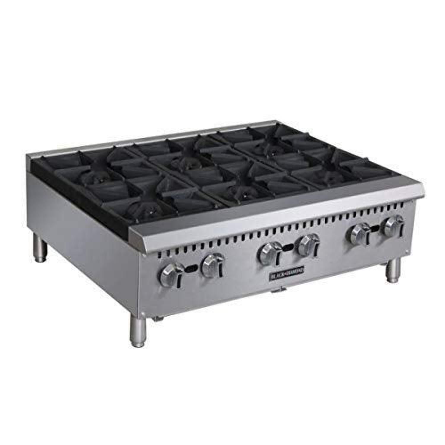 Adcraft BDCTH-36 Black Diamond 6-Burner Hotplate, 36-Inch Wide, 150,000 ...