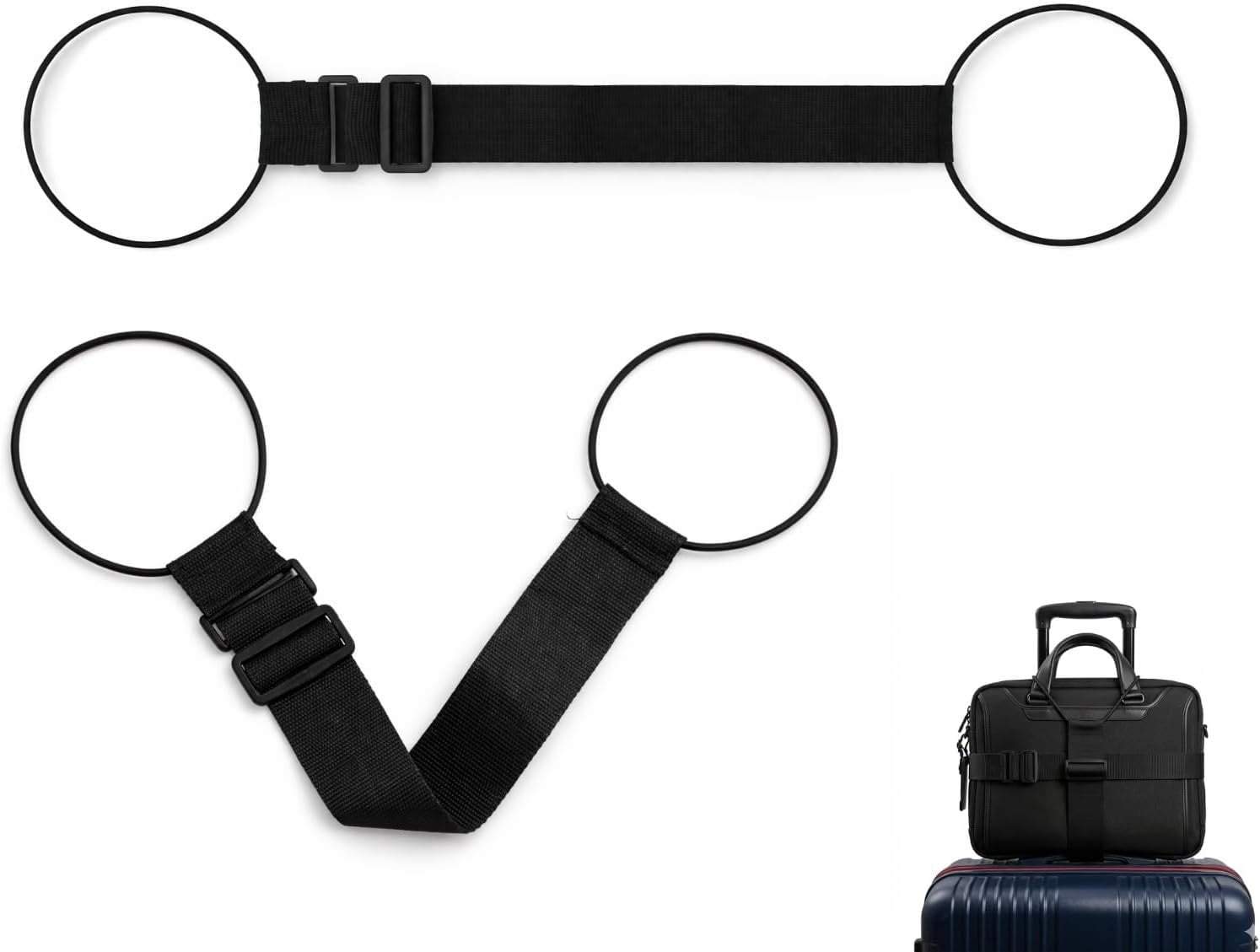 Add a Bag Luggage Straps 2 Pack Adjustable Nylon Elastic Belt Heavy ...
