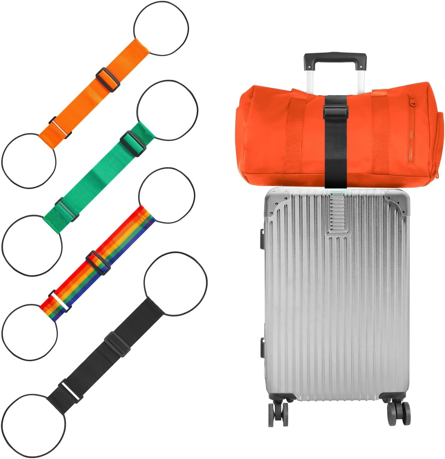 Add a Bag Luggage Straps 4 Pack, Adjustable Bungee Elastic Belt to ...