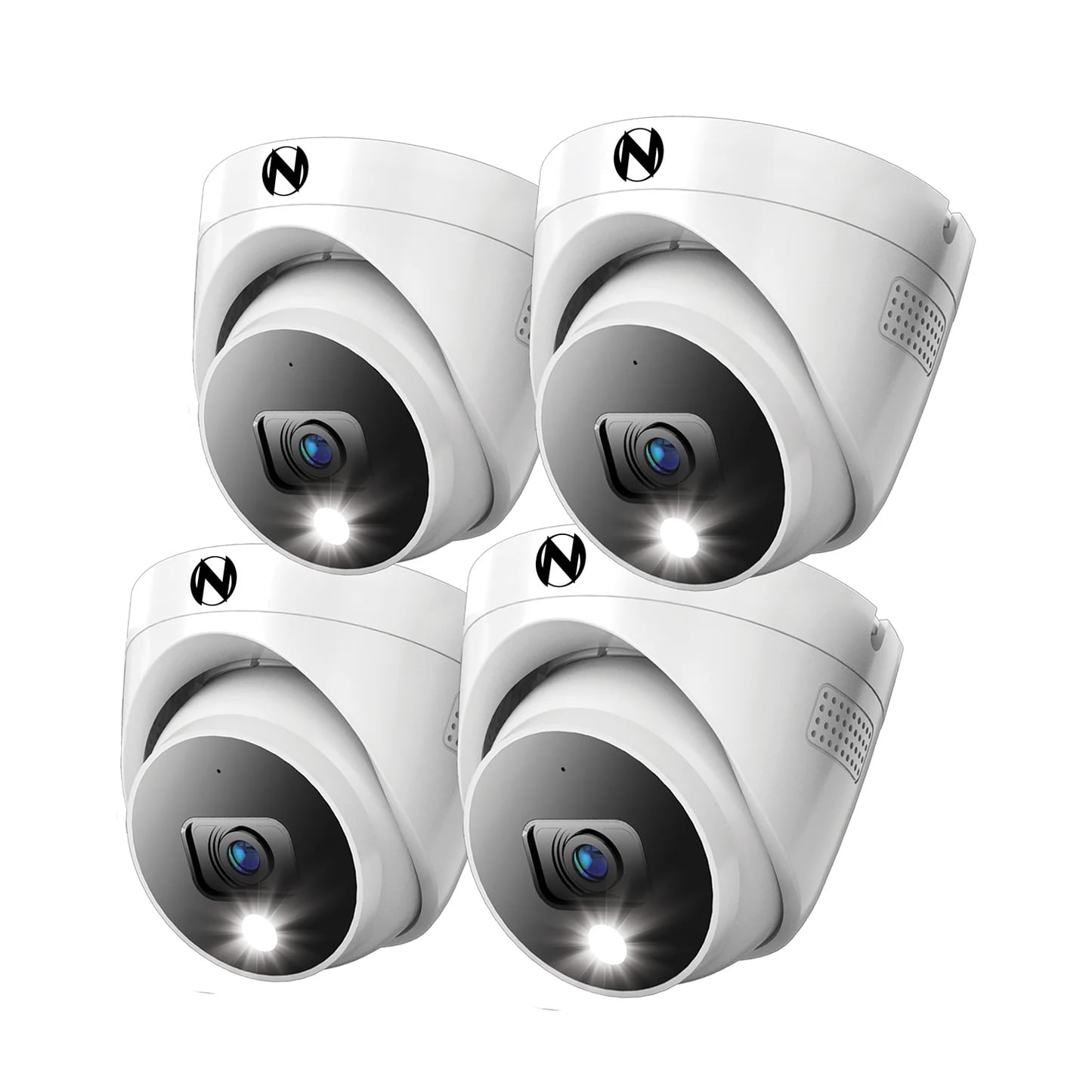Add On Wired 4K Deterrence Dome Cameras with 2-Way Audio - 4 Pack ...