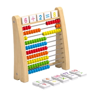 Addition and Subtraction Elementary Kids 10 Row Wooden Counting Frame ...