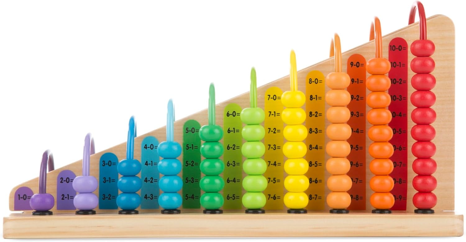 Add & Subtract Abacus - Educational Toy With 55 Colorful Beads and ...