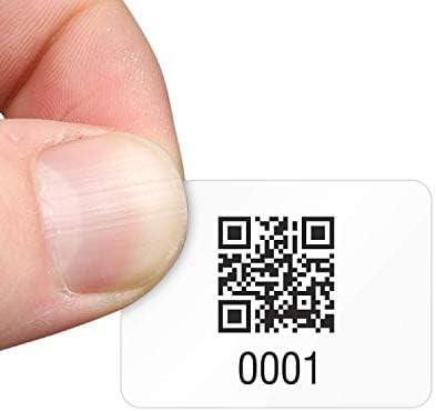 Add Your Own Numbering Custom Numbering QR Code Rectangular Asset Label ...