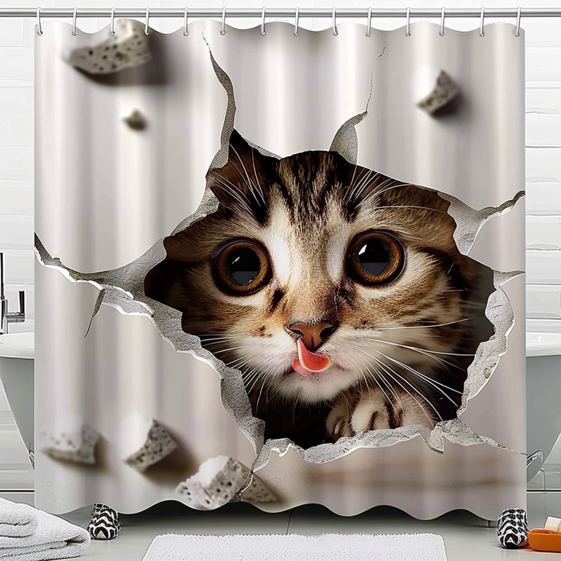 Add a Unique Touch to Your Bathroom with Hole in Wall Cat Shower ...