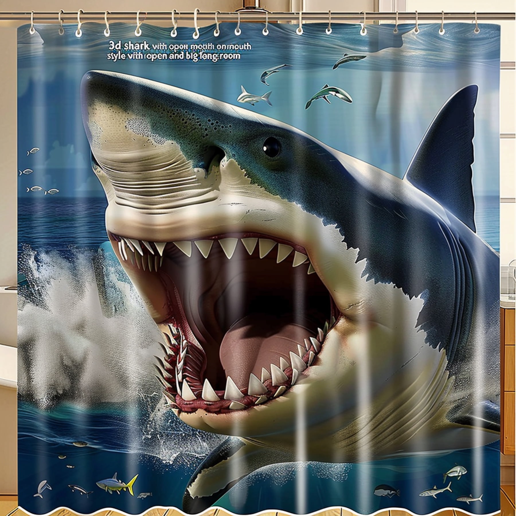 Add a touch of fun and excitement to your bathroom with a shark shower ...