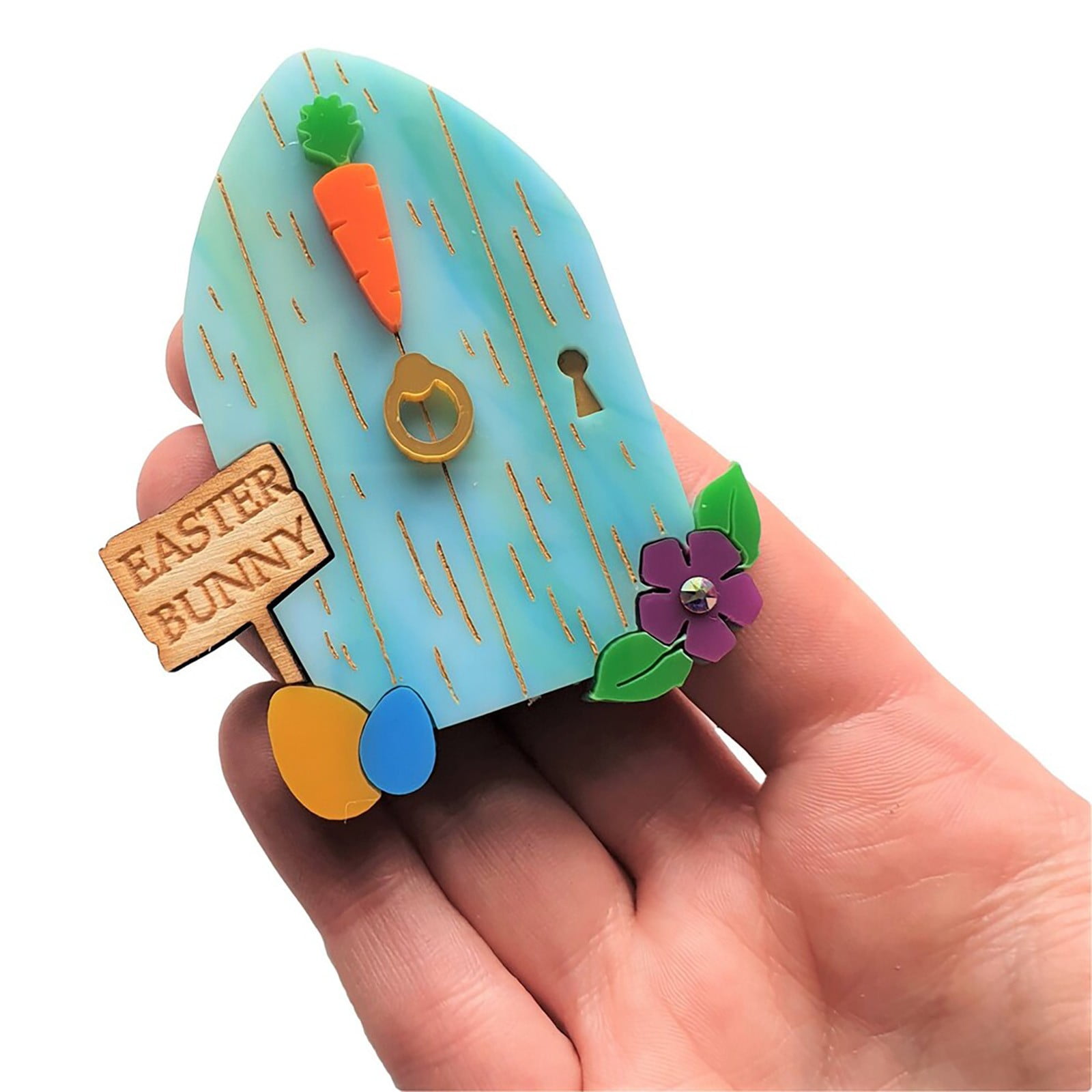 Jewelry Easter Bunny House Carrot Brooch Acrylic Brooch Happy Spring ...