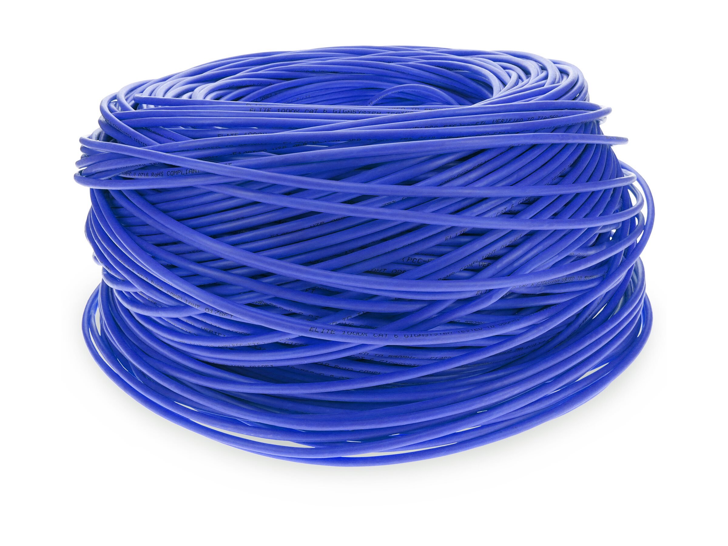 AddOn 1000ft Non-Terminated Blue CAT 6 Shielded Plenum-Rated Bulk Cable ...