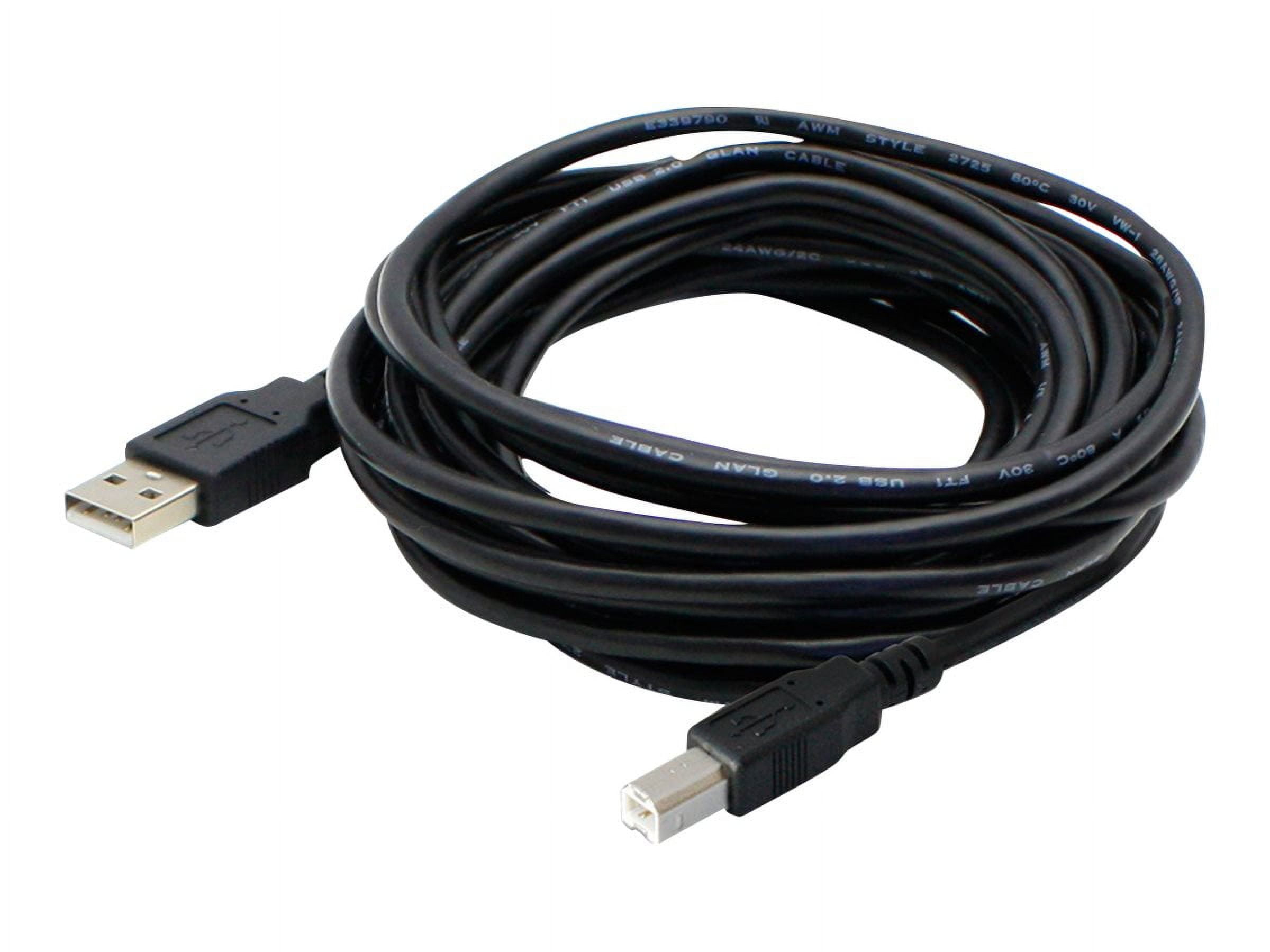 AddOn 12ft USB A 2.0 Male to USB B 2.0 Male Black Cable - Walmart.com