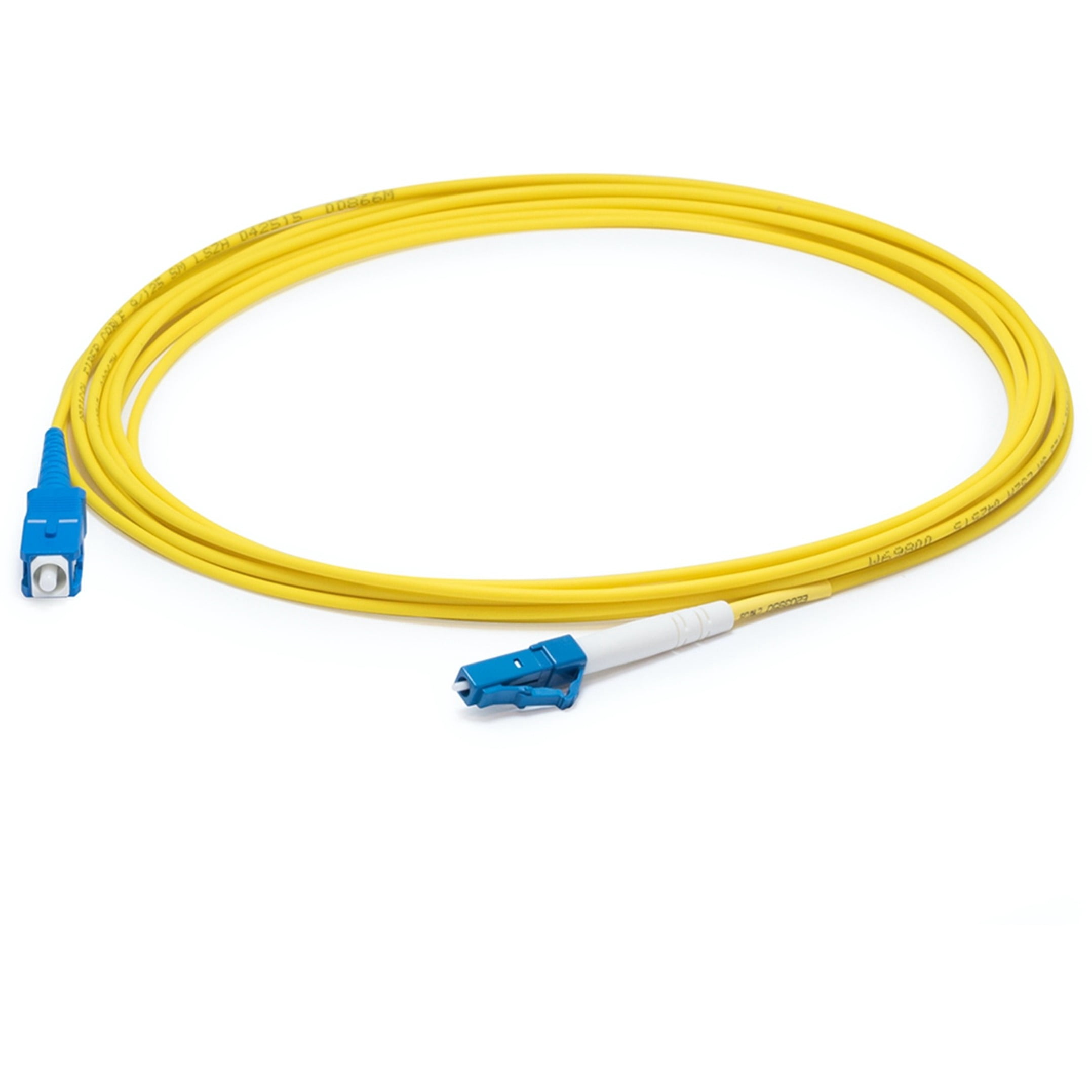 AddOn 21m LC (Male) to SC (Male) Straight Yellow OS2 Simplex Plenum ...