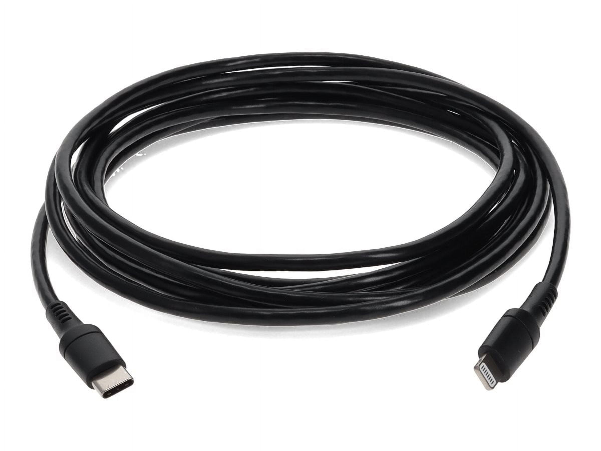 AddOn 9.8ft USB 3.1 Type C Male to Lightning Male Sync & Charge Black ...