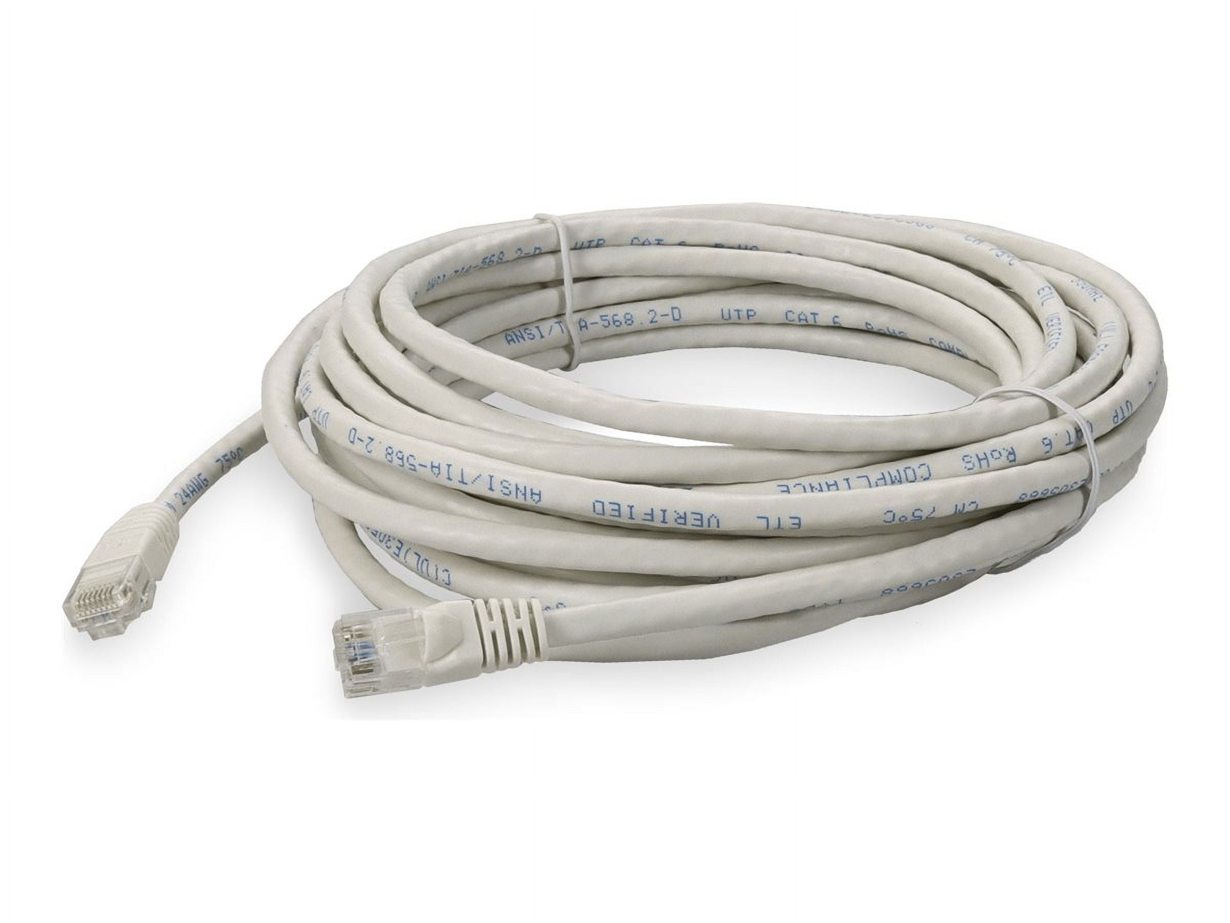 AddOn 30ft White CAT 6 PVC Ethernet Cable Snagless Easy Clear Boot TAA ...
